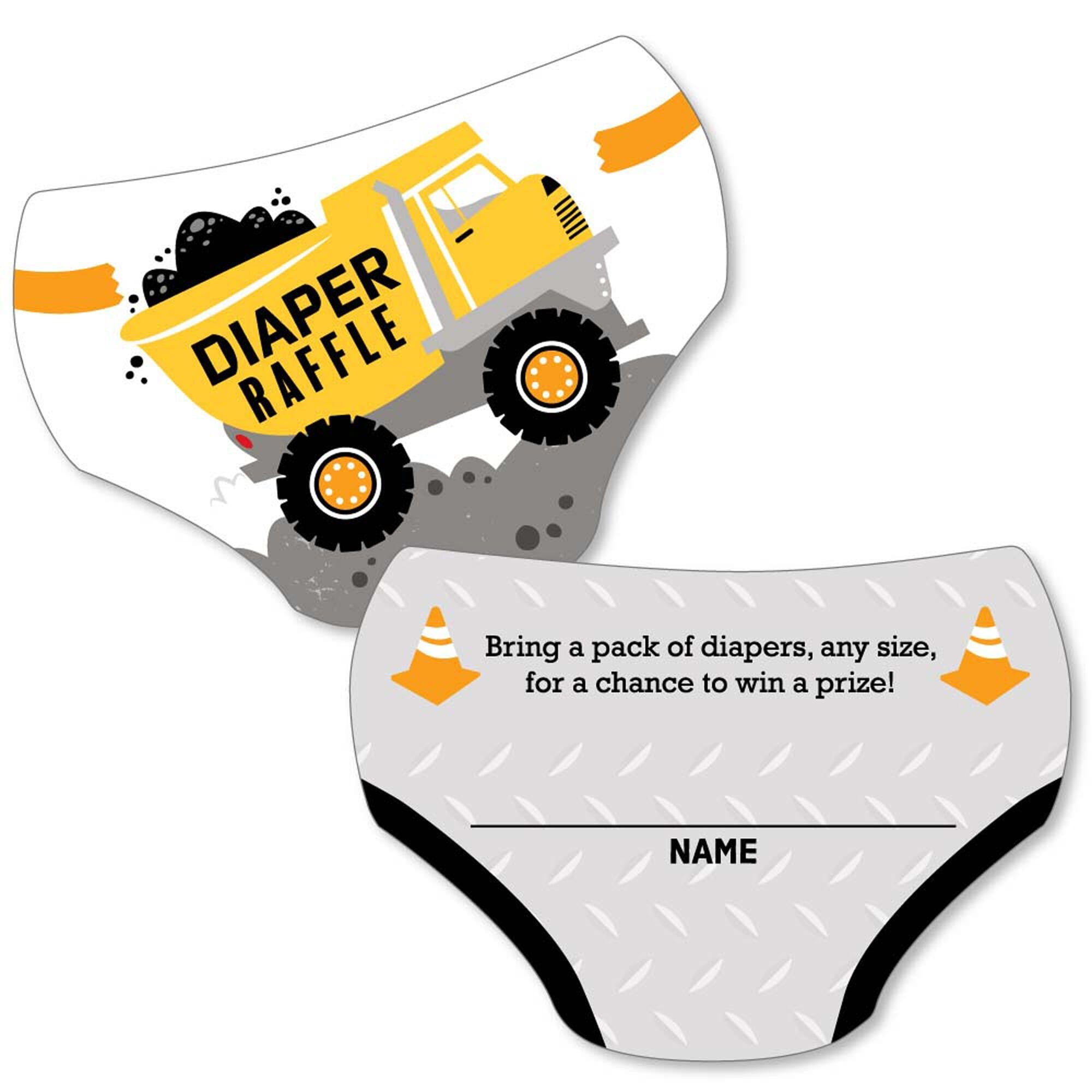 Big Dot of Happiness Dig It - Construction Party Zone - Diaper Shaped ...