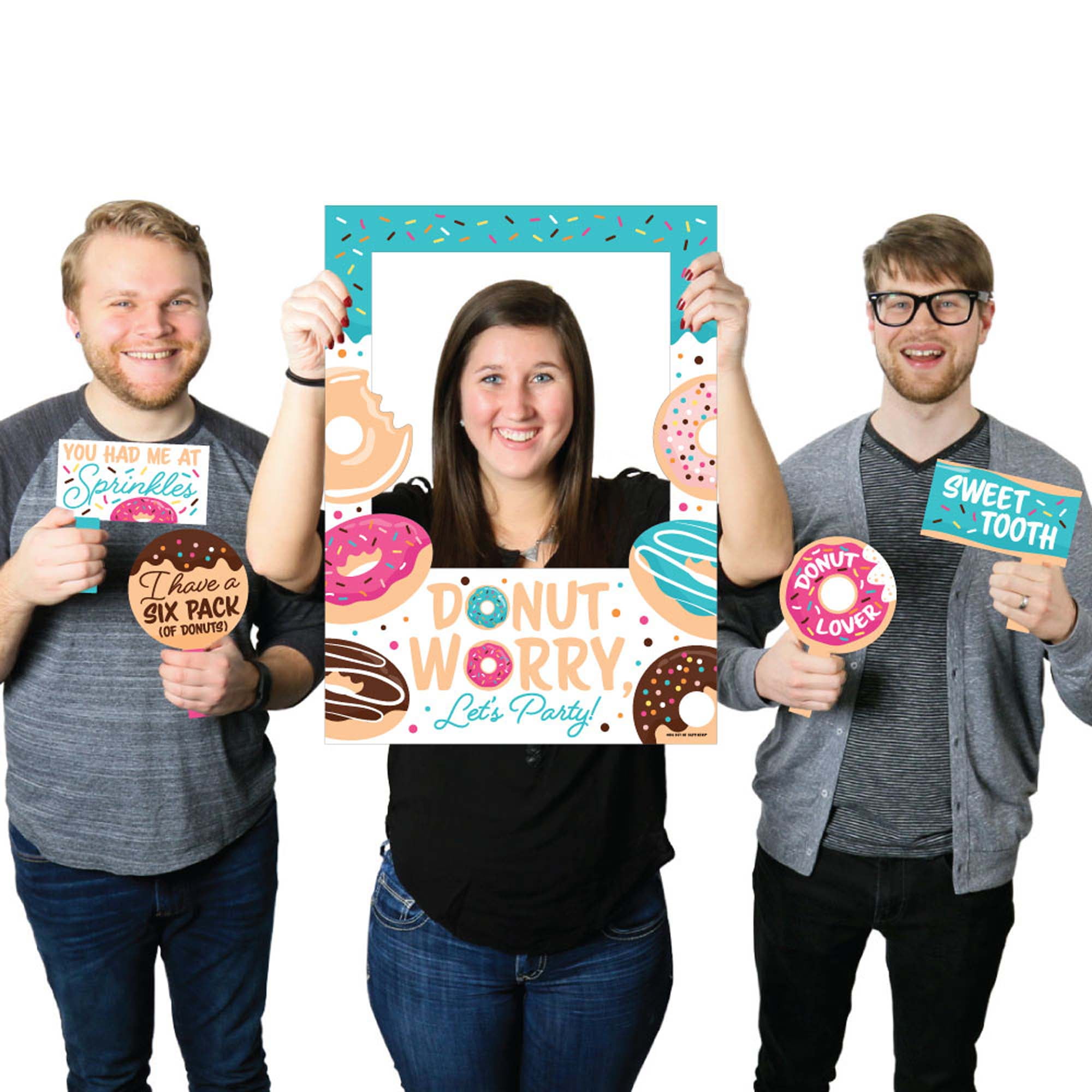 Big Dot of Happiness Donut Worry, Let's Party - Doughnut Party Selfie ...