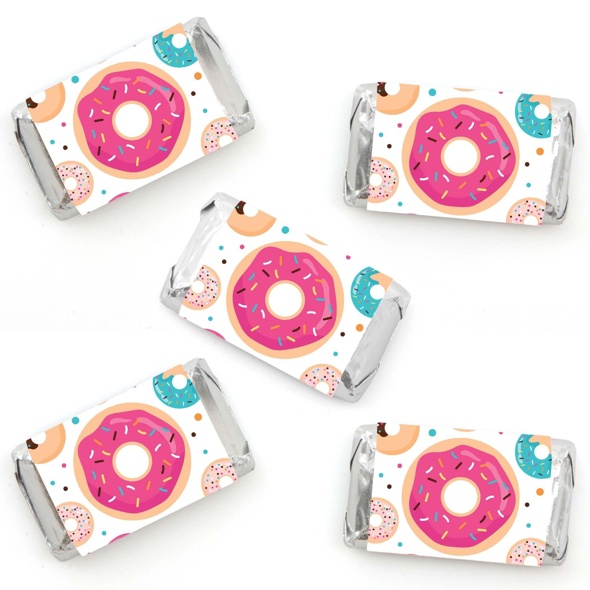 Big Dot of Happiness Donut Worry, Let’s Party - Mini Candy Bar Wrapper ...