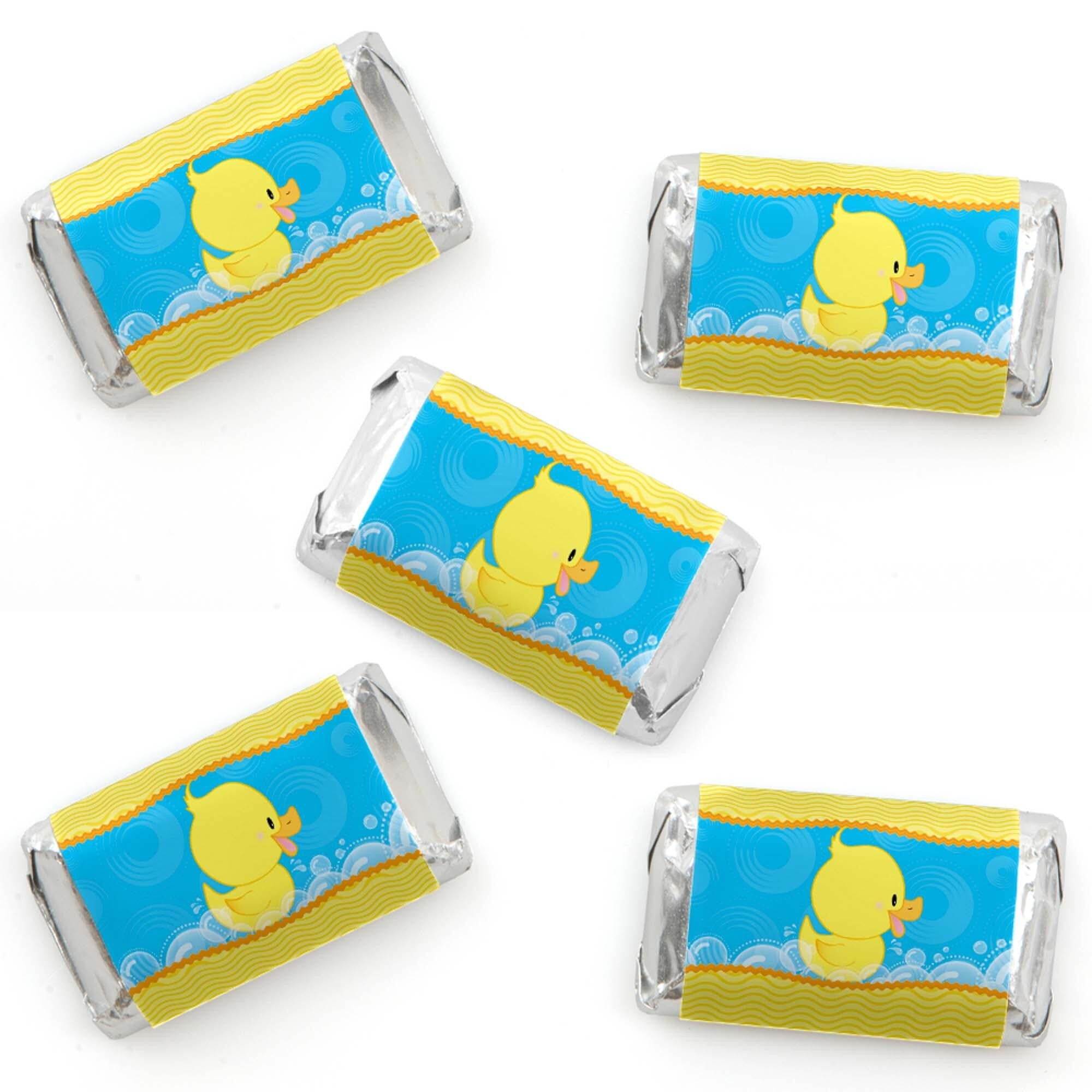 Big Dot of Happiness Ducky Duck - Mini Candy Bar Wrapper Stickers ...