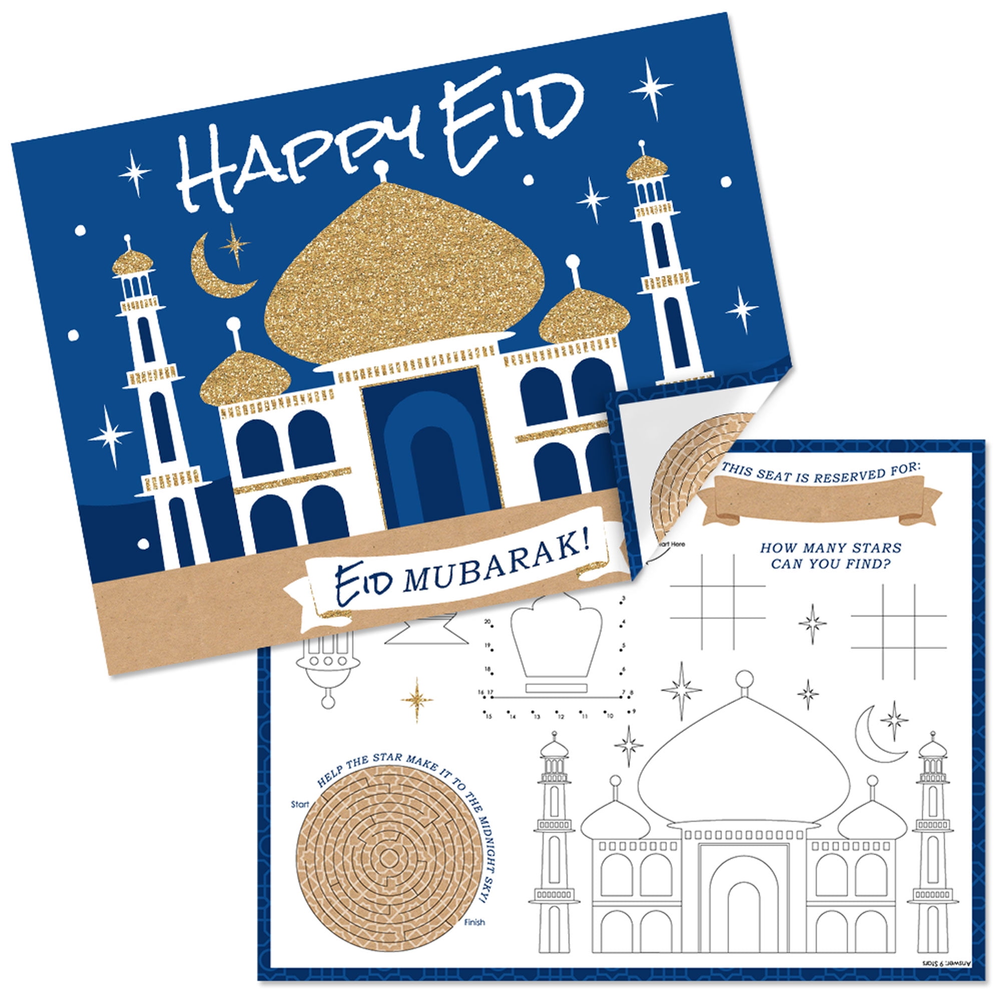 Big Dot of Happiness Eid Mubarak - Paper Ramadan Party Coloring Sheets ...