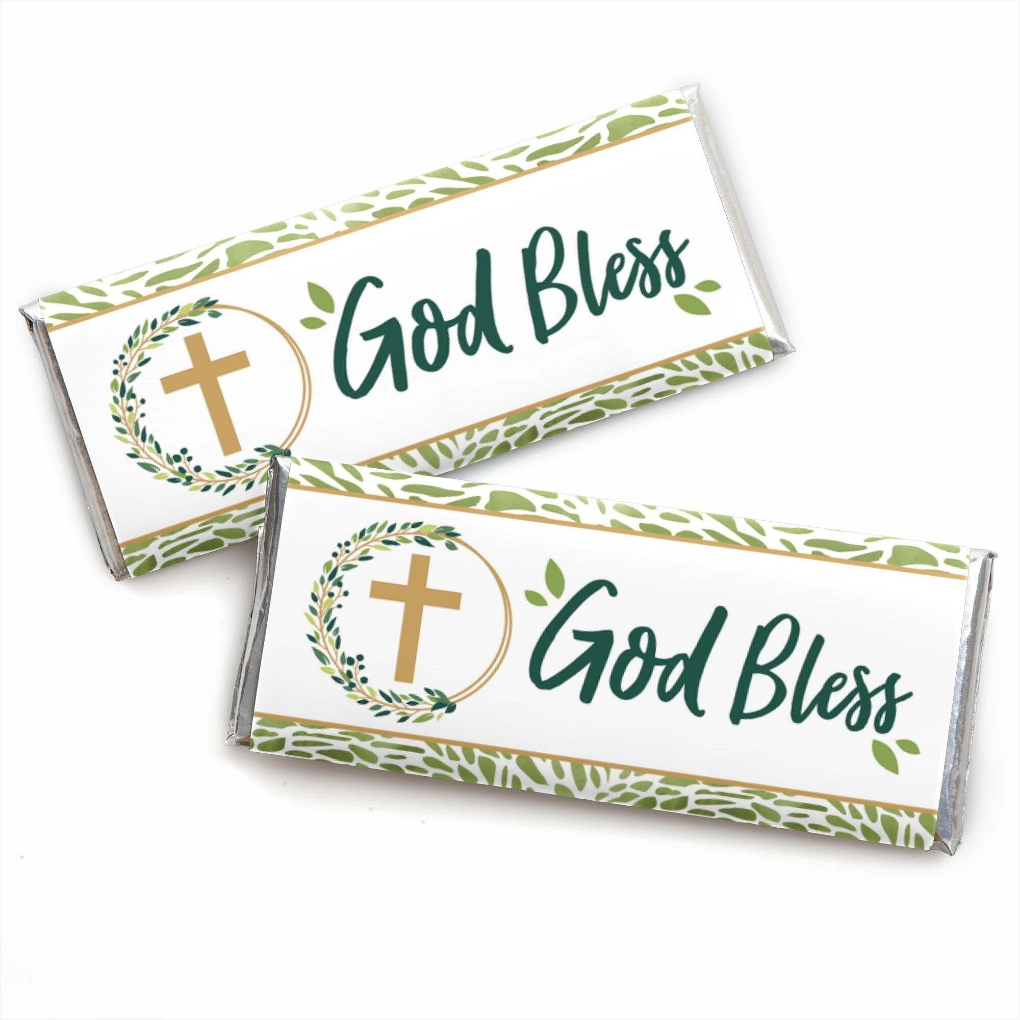 Big Dot of Happiness Elegant Cross - Candy Bar Wrapper Religious Party ...