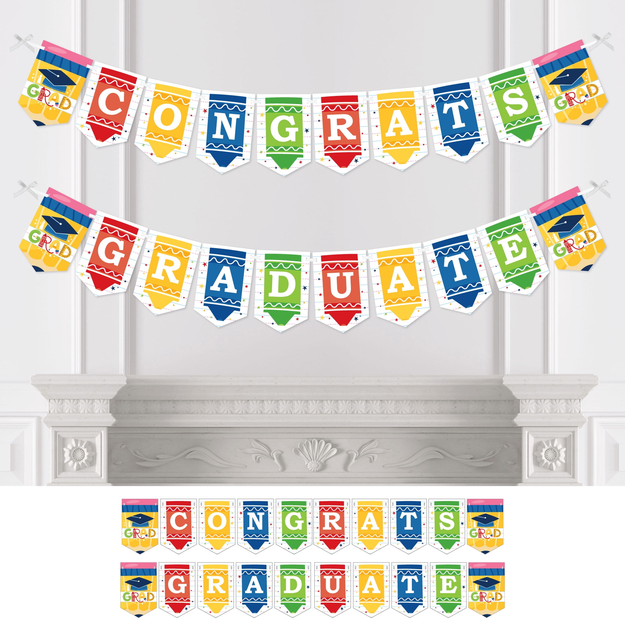 Big Dot of Happiness Elementary Grad - Kids Graduation Party Bunting ...