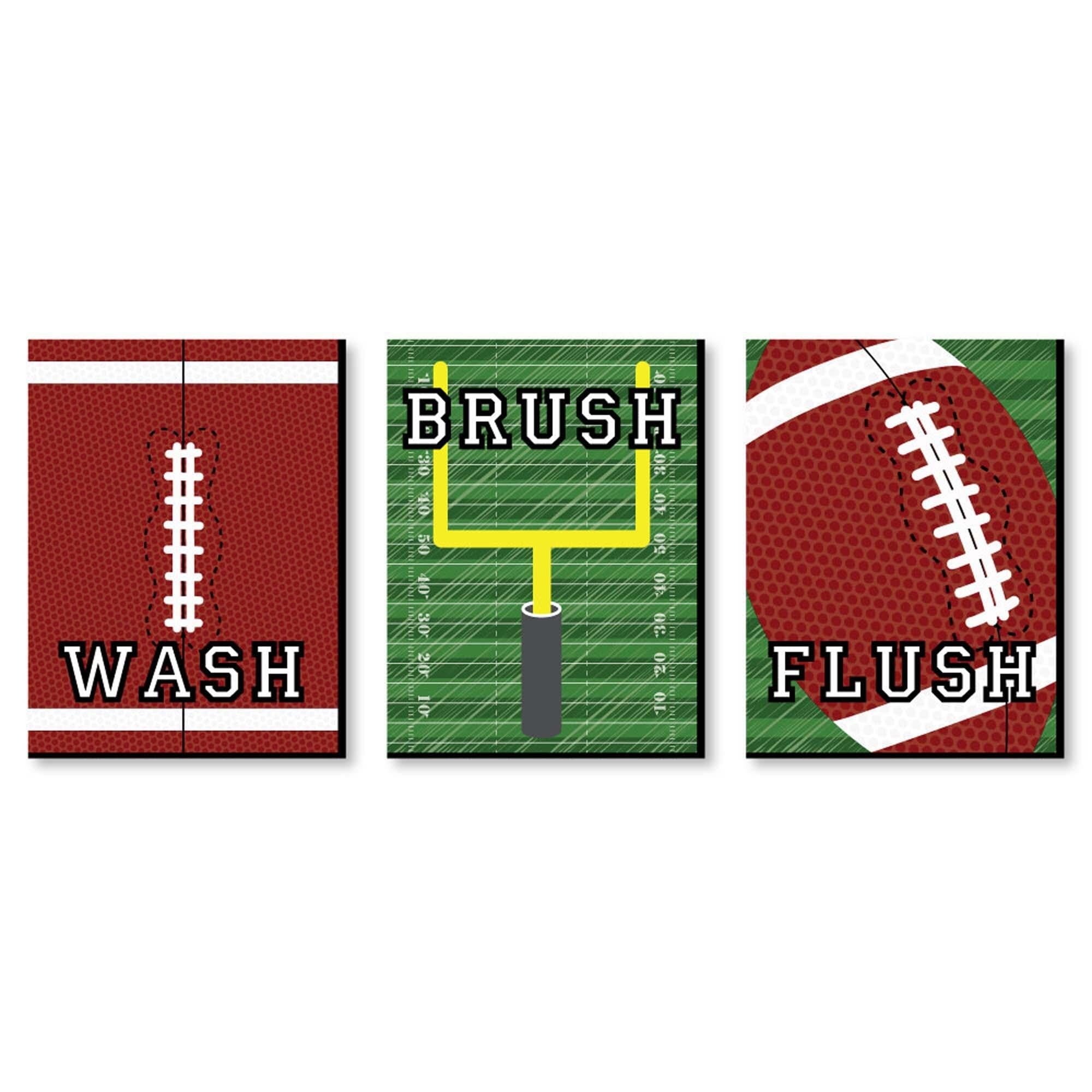 Big Dot of Happiness End Zone - Football - Kids Bathroom Rules Wall Art ...