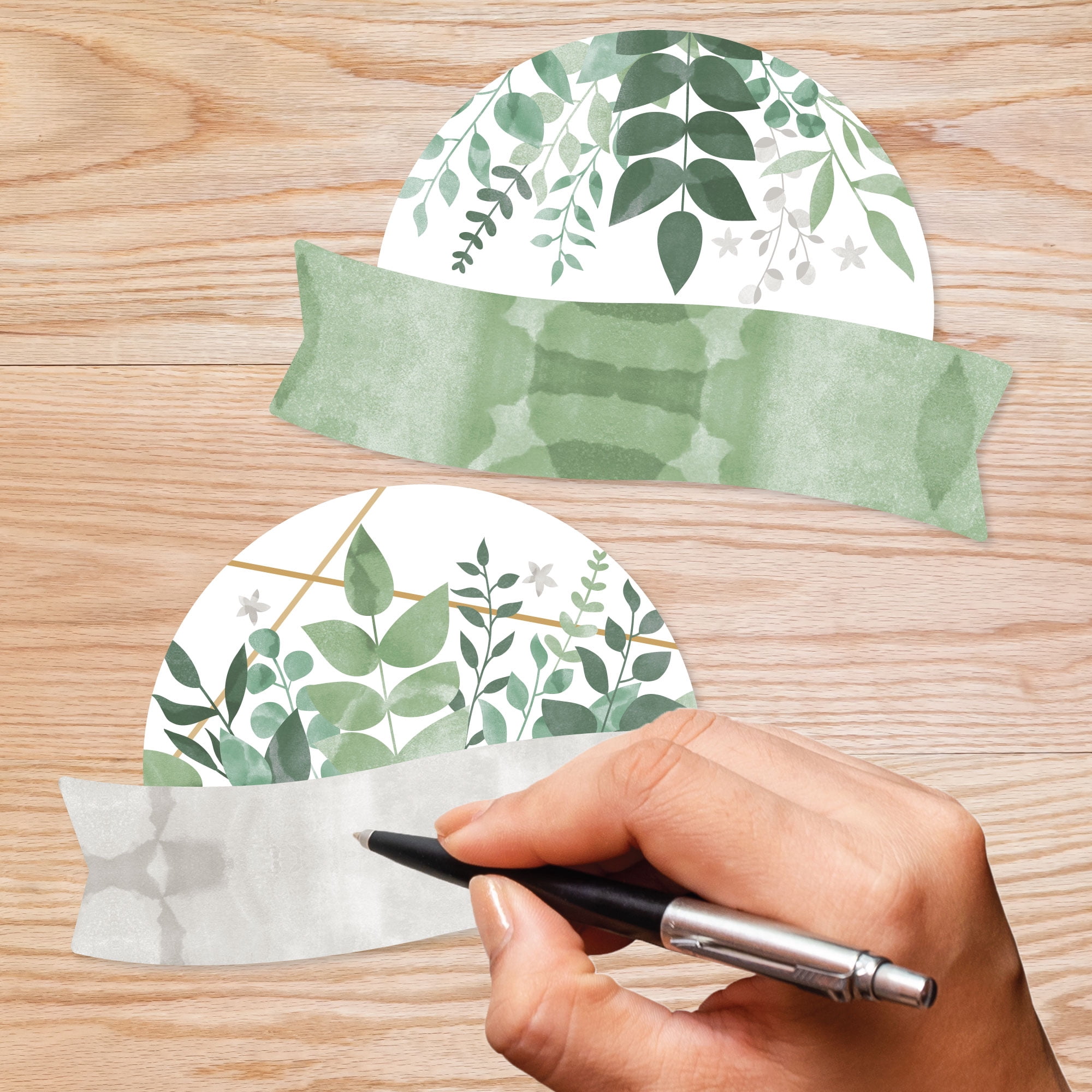 Big Dot of Happiness Eucalyptus Greenery - DIY Blank Paper Desk or ...