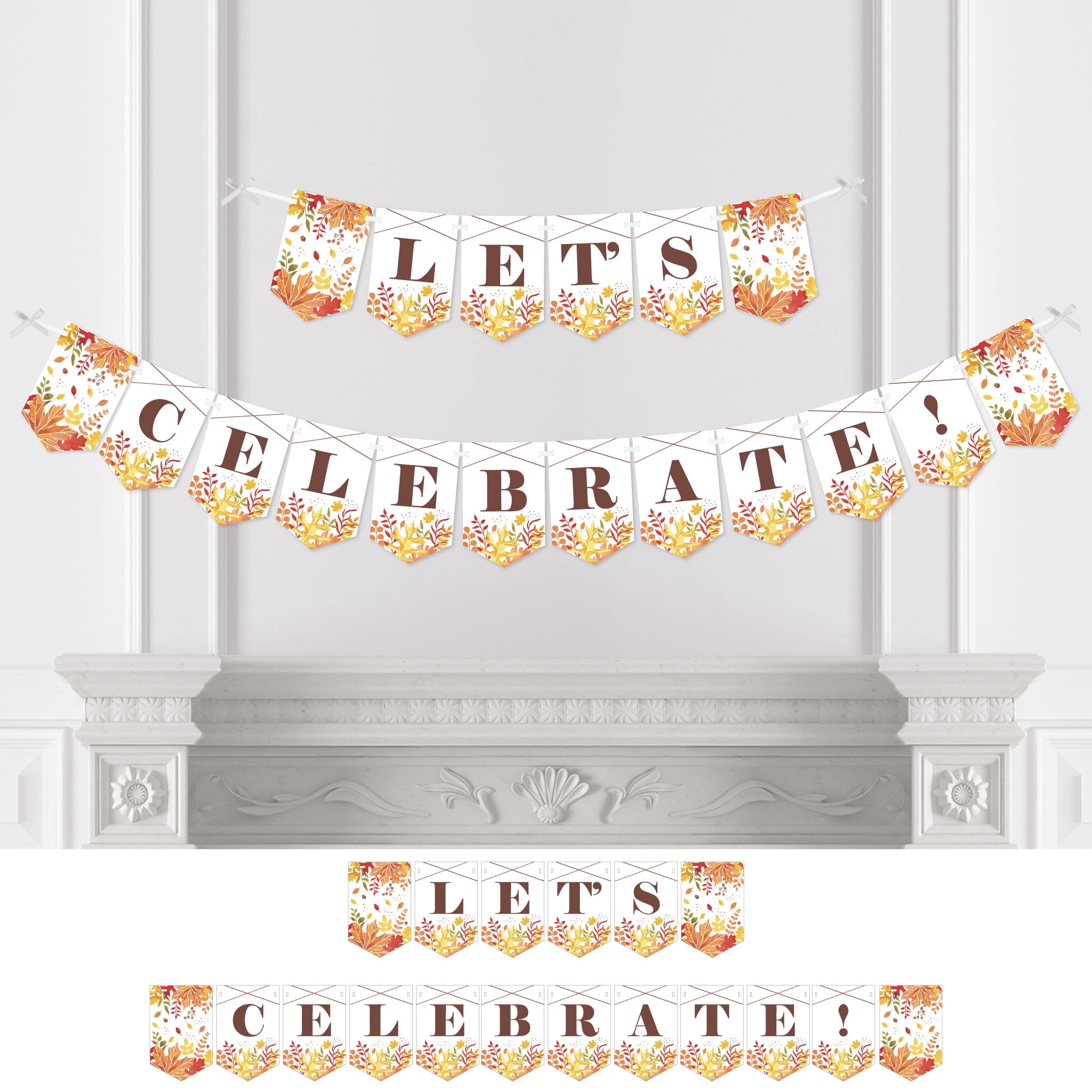 Big Dot of Happiness Fall Foliage - Autumn Leaves Party Bunting Banner ...