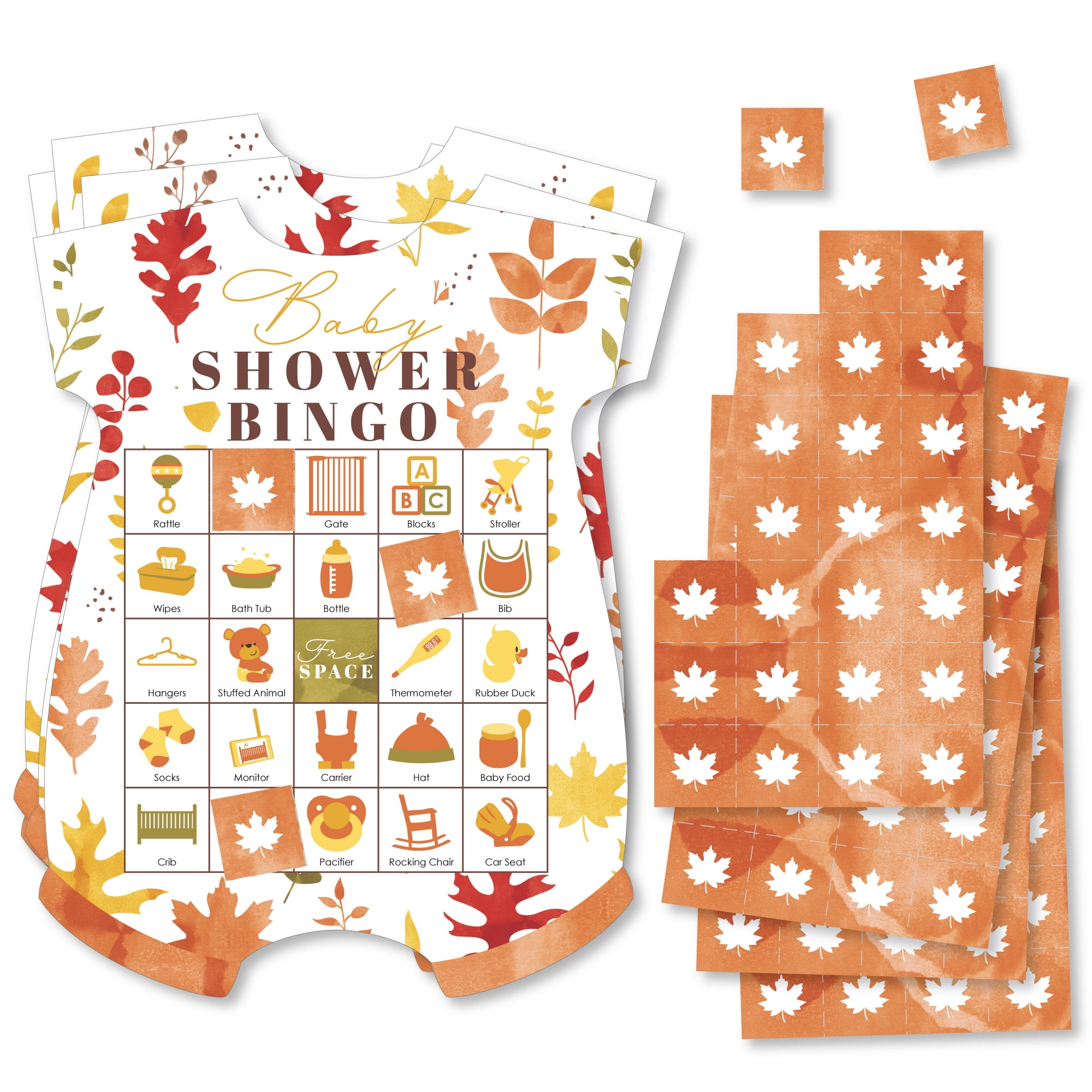 Big Dot of Happiness Fall Foliage Baby Picture Bingo Cards Autumn Baby ...