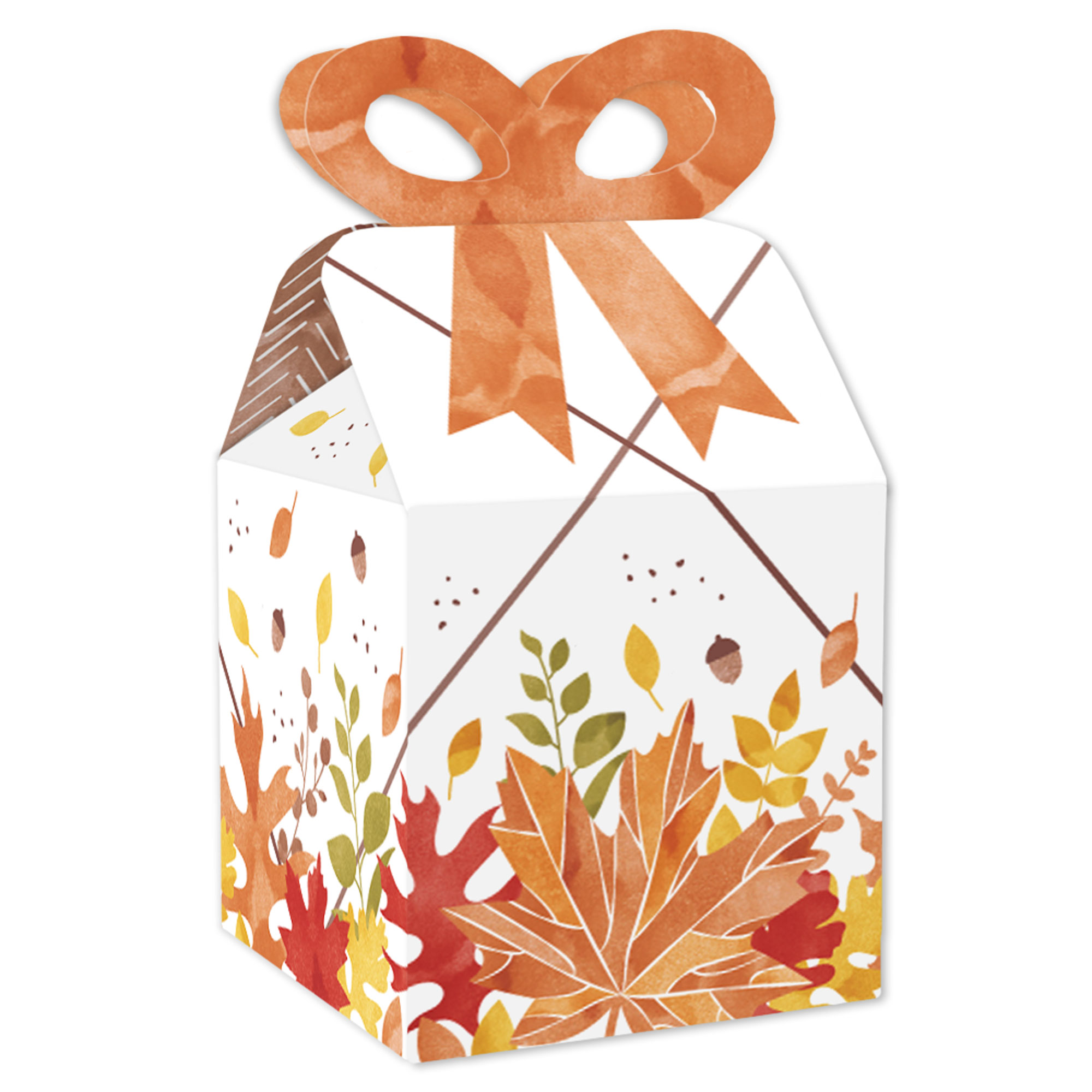 Big Dot of Happiness Fall Foliage - Square Favor Gift Boxes - Autumn ...