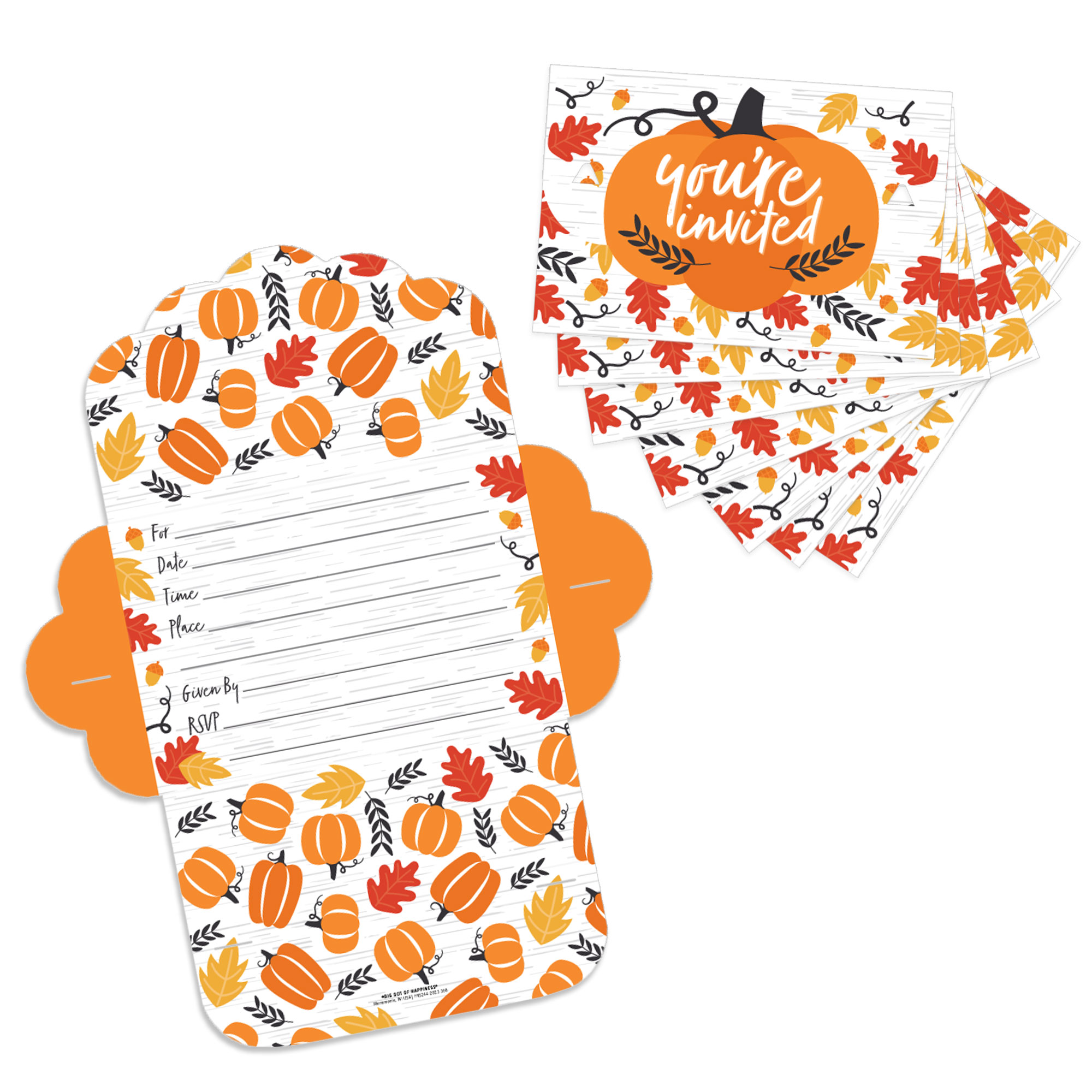 Big Dot of Happiness Fall Pumpkin - Fill-In Cards - Halloween or ...