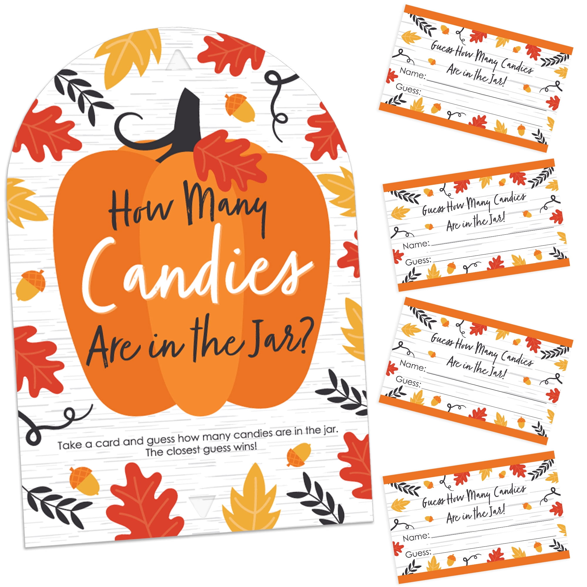 Big Dot of Happiness Fall Pumpkin - How Many Candies Halloween or ...