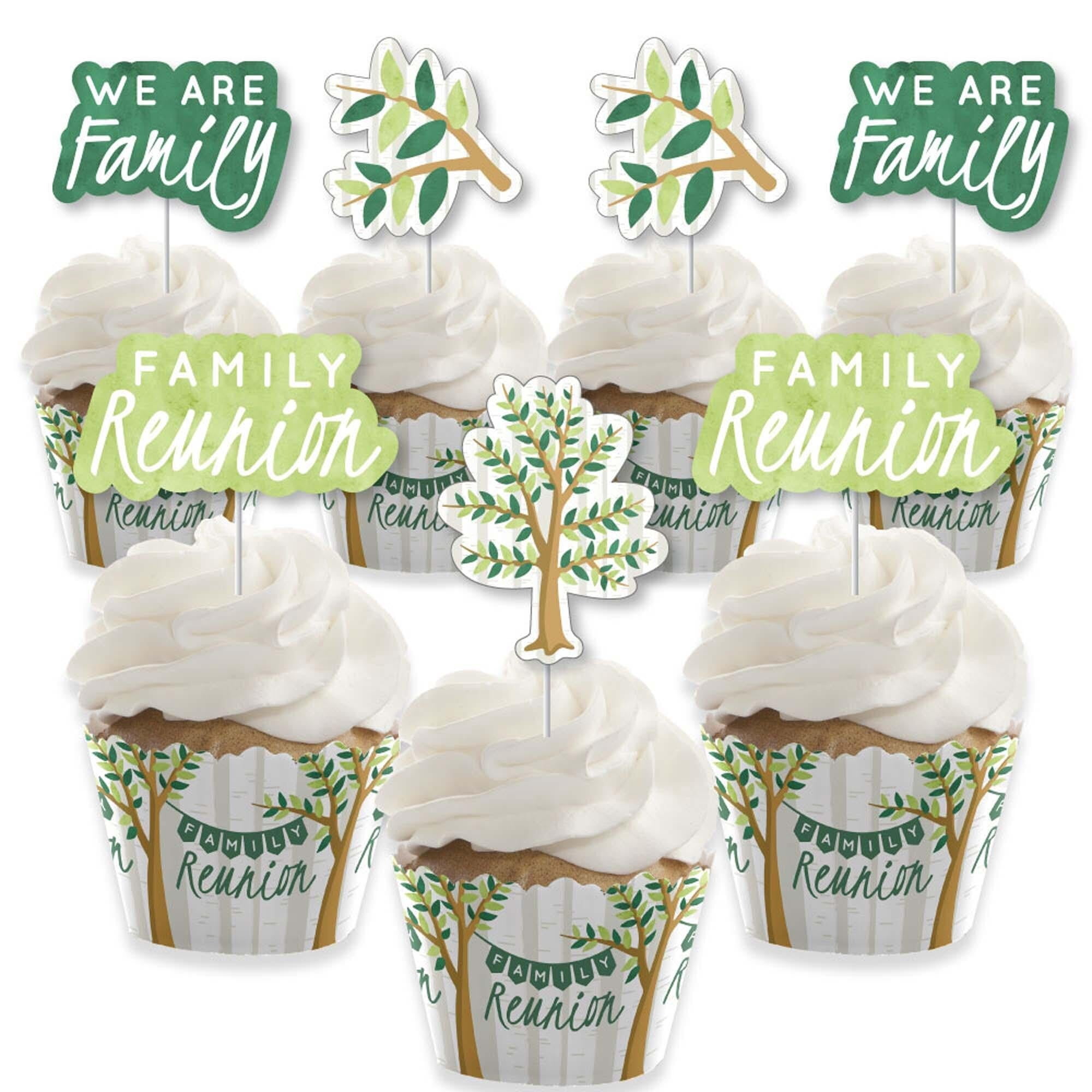 Big Dot of Happiness Family Tree Reunion - Cupcake Decoration - Family ...