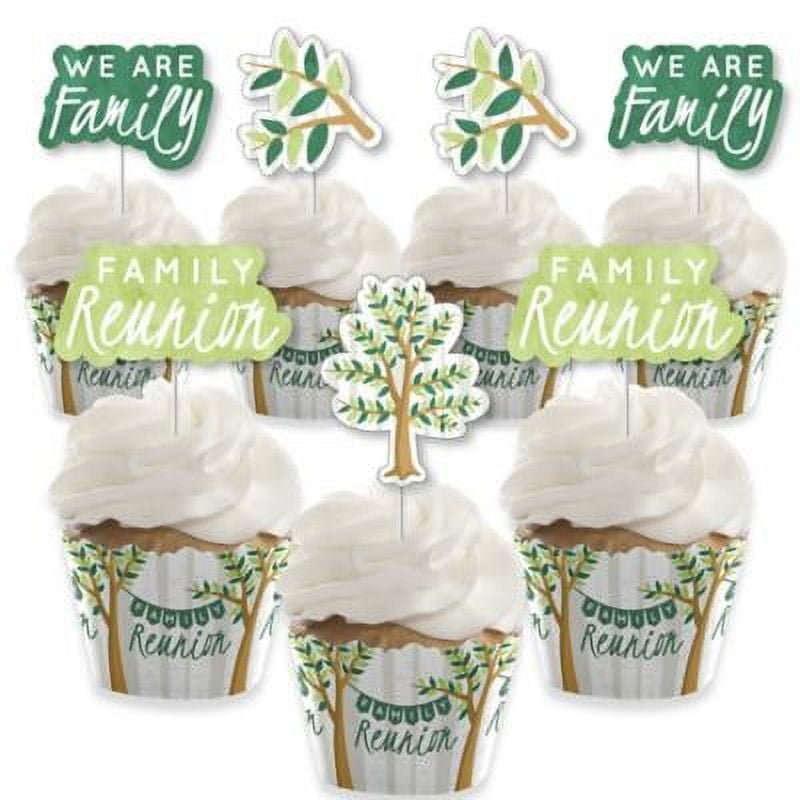 Big Dot of Happiness Family Tree Reunion - Cupcake Decoration - Family ...