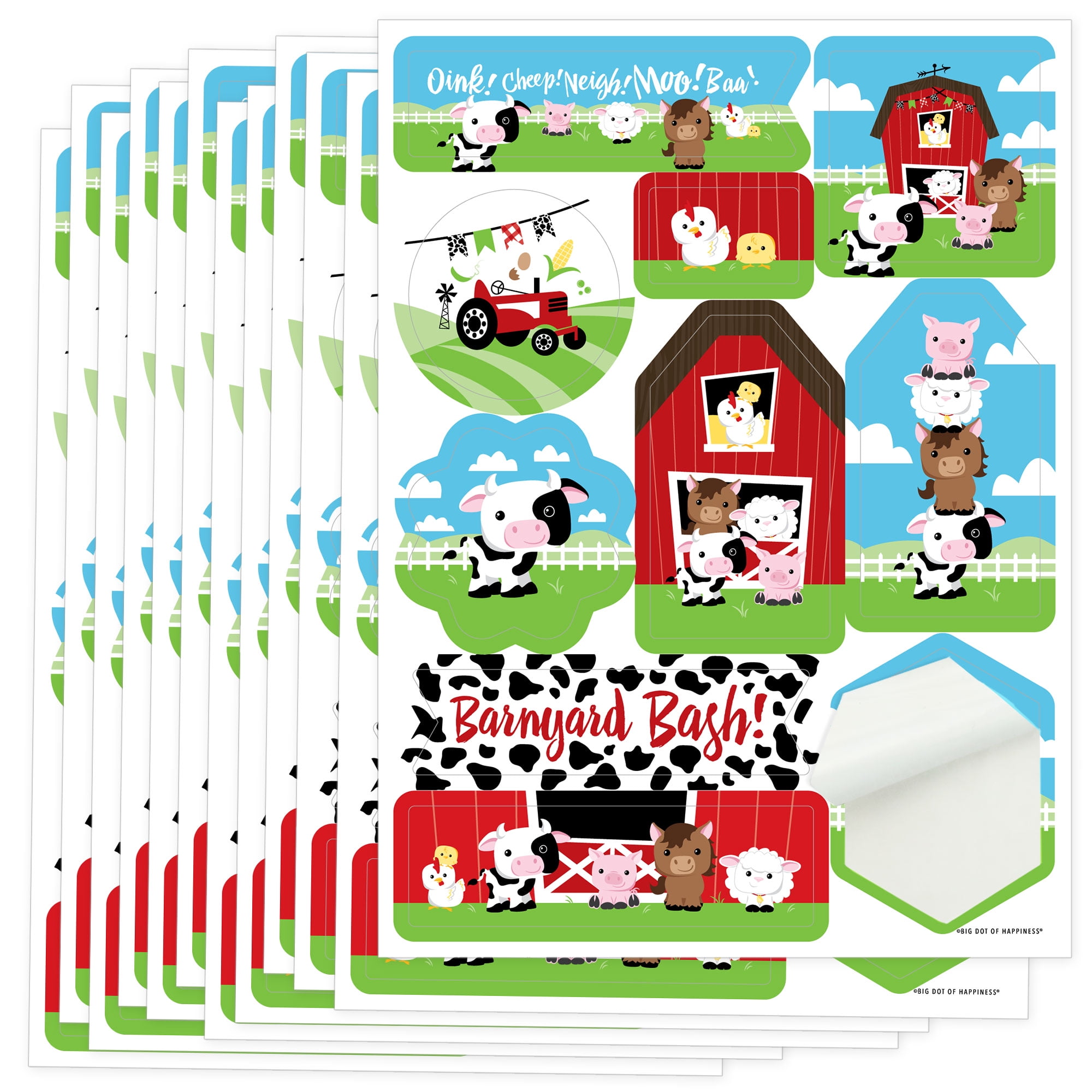 Big Dot of Happiness Farm Animals - Barnyard Baby Shower or Birthday ...