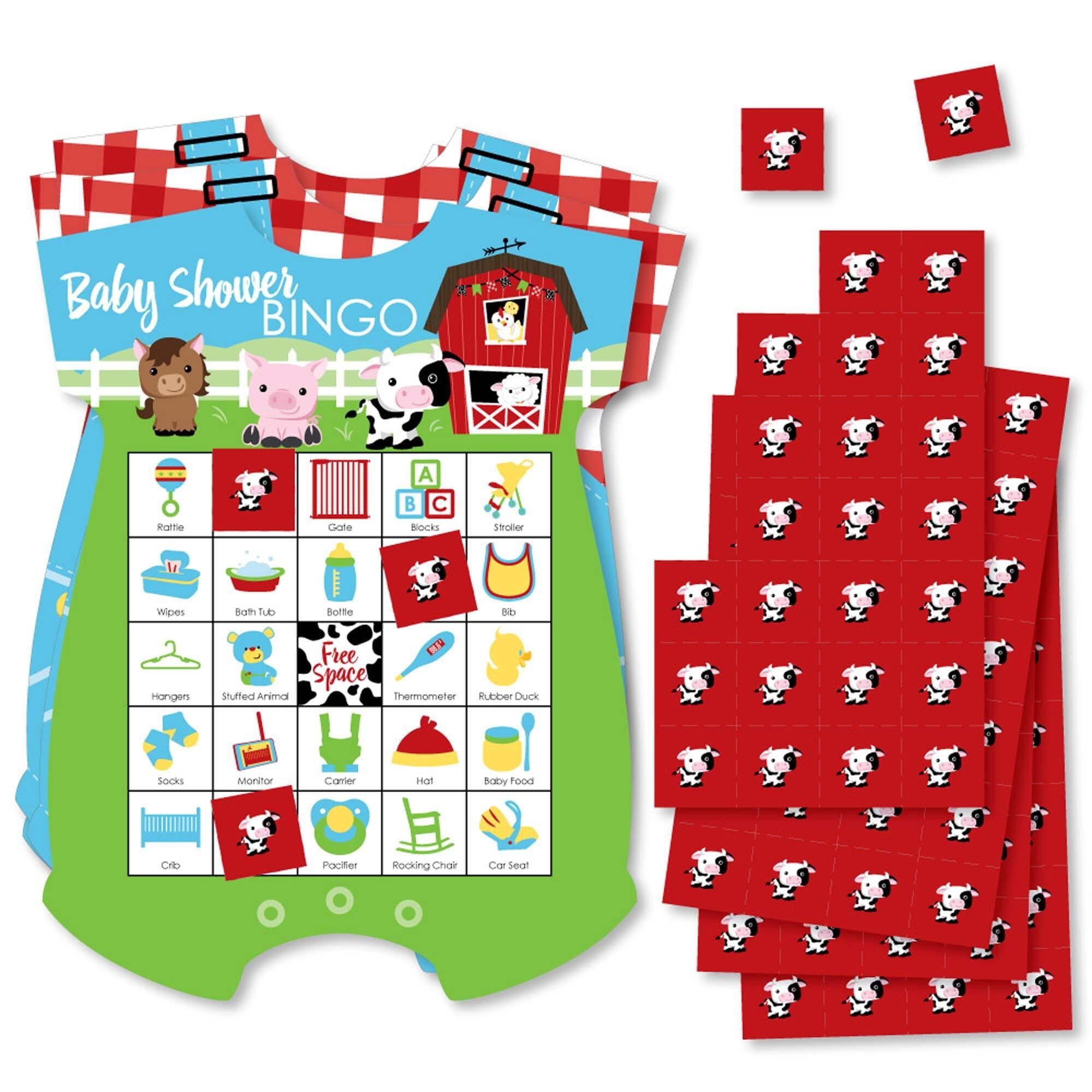 Big Dot of Happiness Farm Animals - Picture Bingo Cards and Markers ...