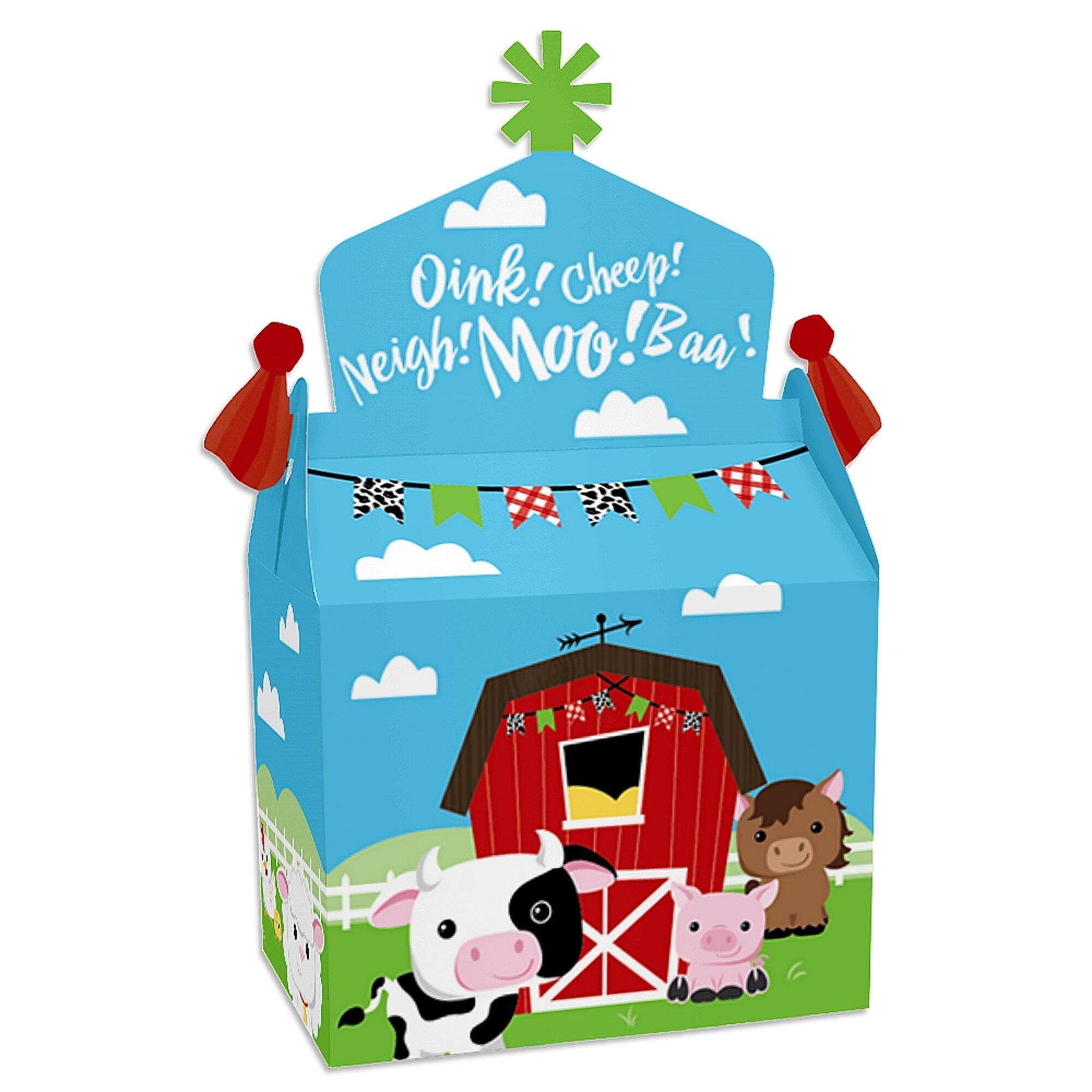 Big Dot of Happiness Farm Animals - Treat Box Party Favors - Barnyard ...