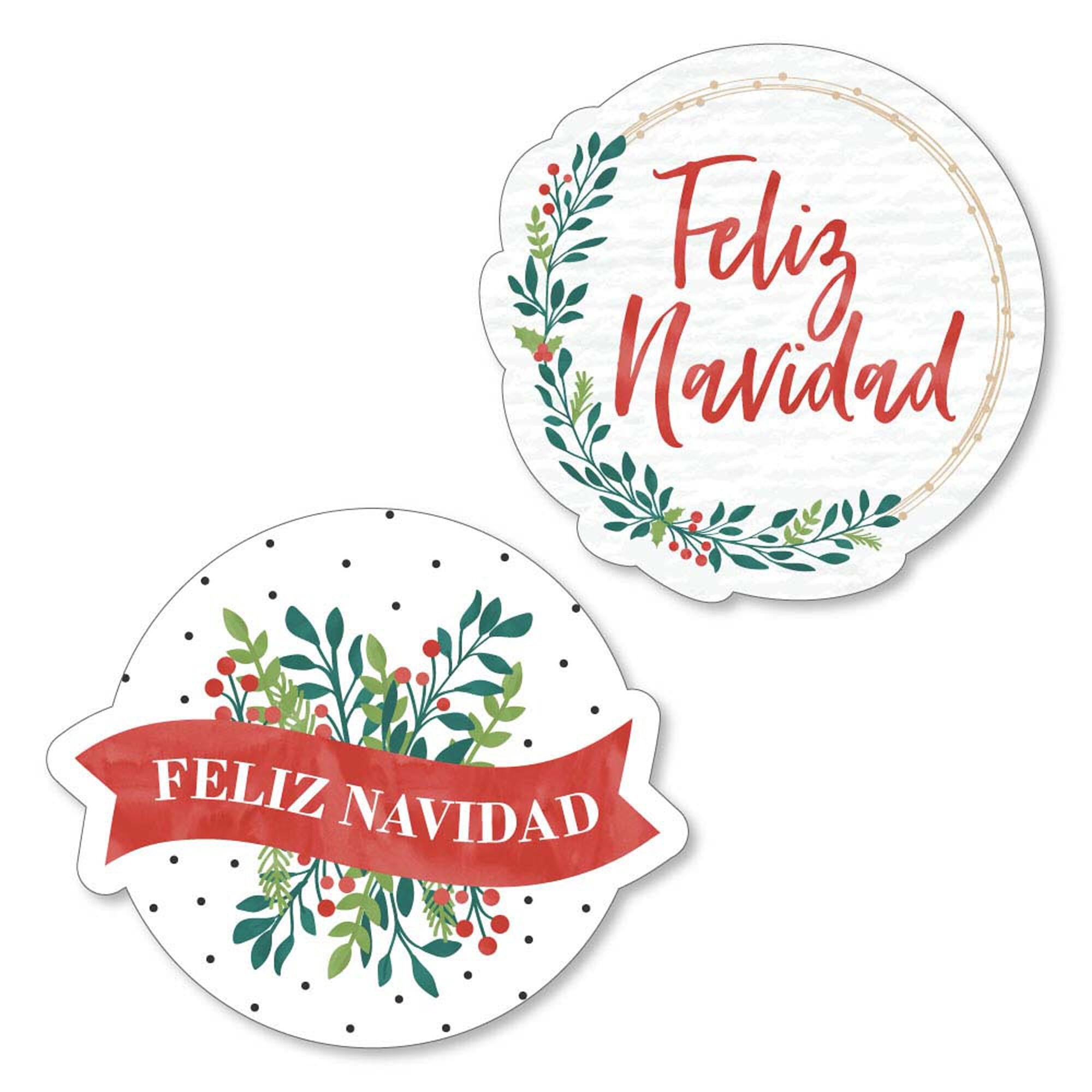 Big Dot of Happiness Feliz Navidad - Shaped Holiday and Spanish ...