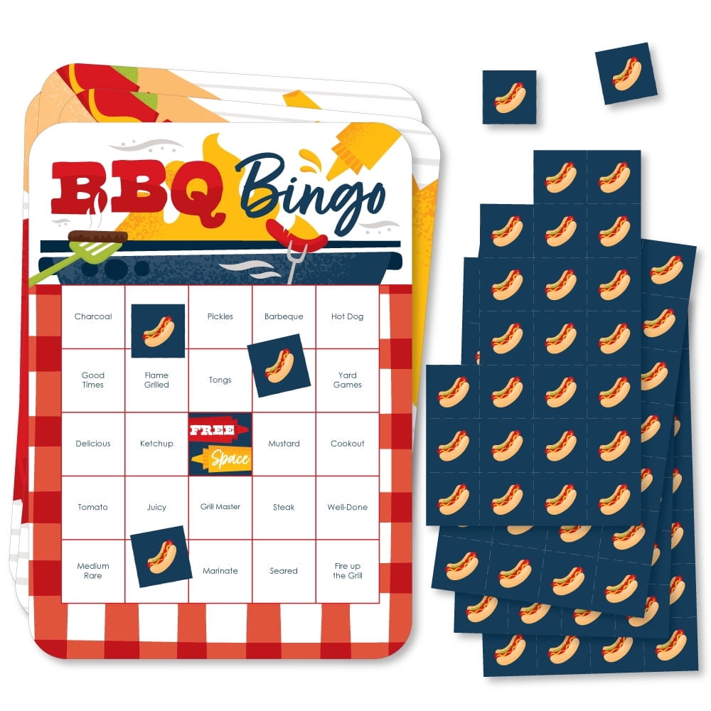 Big Dot of Happiness Fire Up the Grill - Bingo Cards and Markers ...