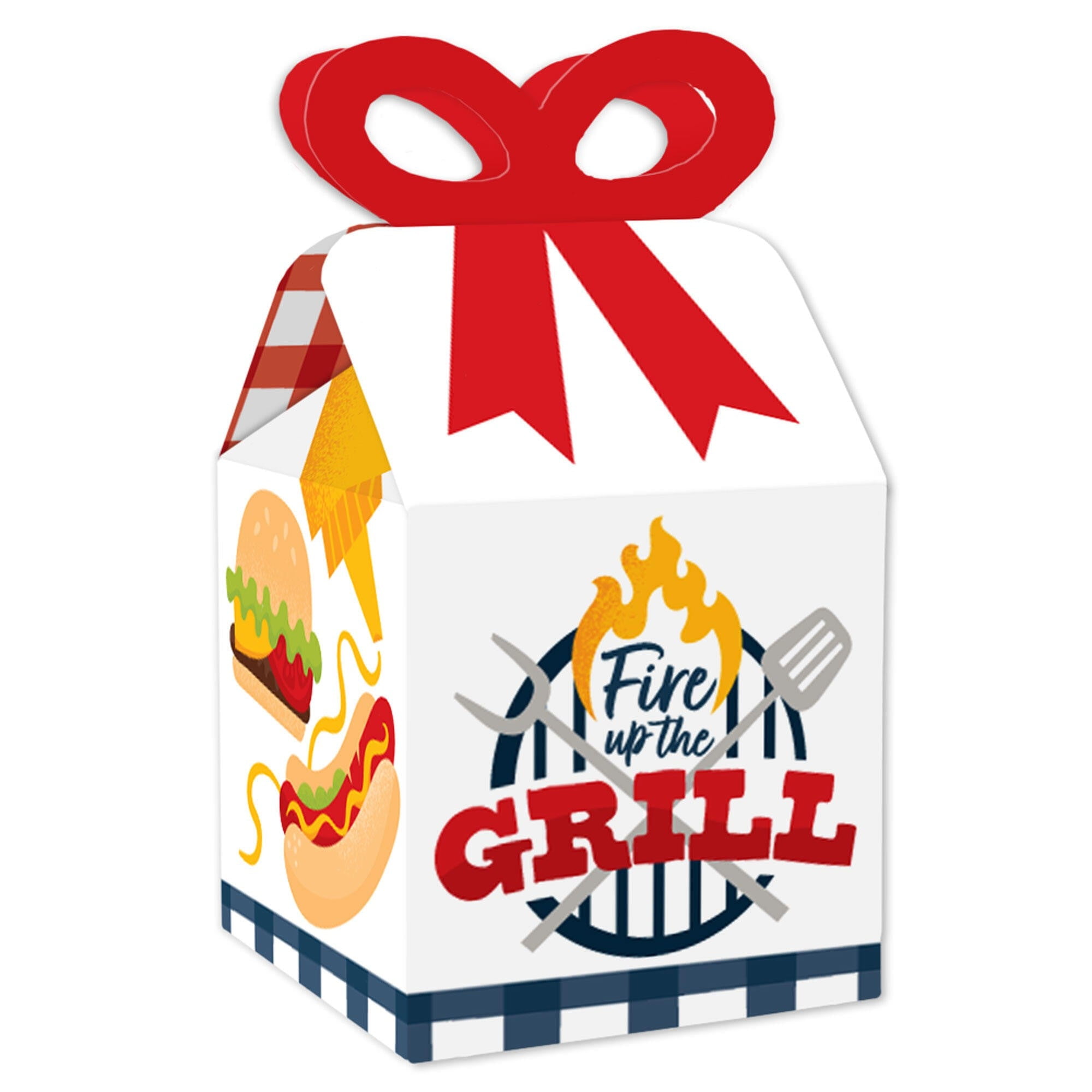 Big Dot of Happiness Fire Up the Grill - Square Favor Gift Boxes ...