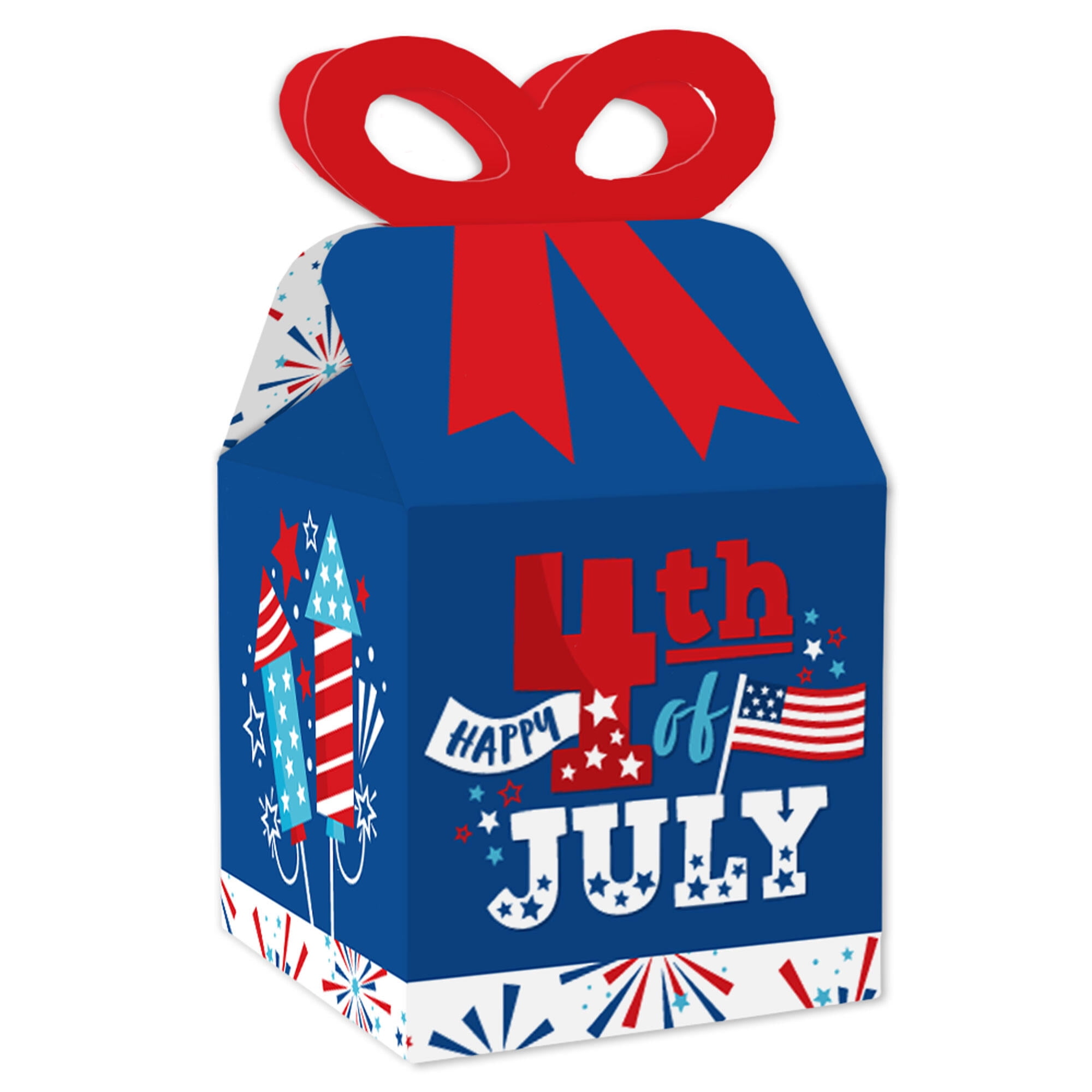 Big Dot of Happiness Firecracker 4th of July - Square Favor Gift Boxes ...