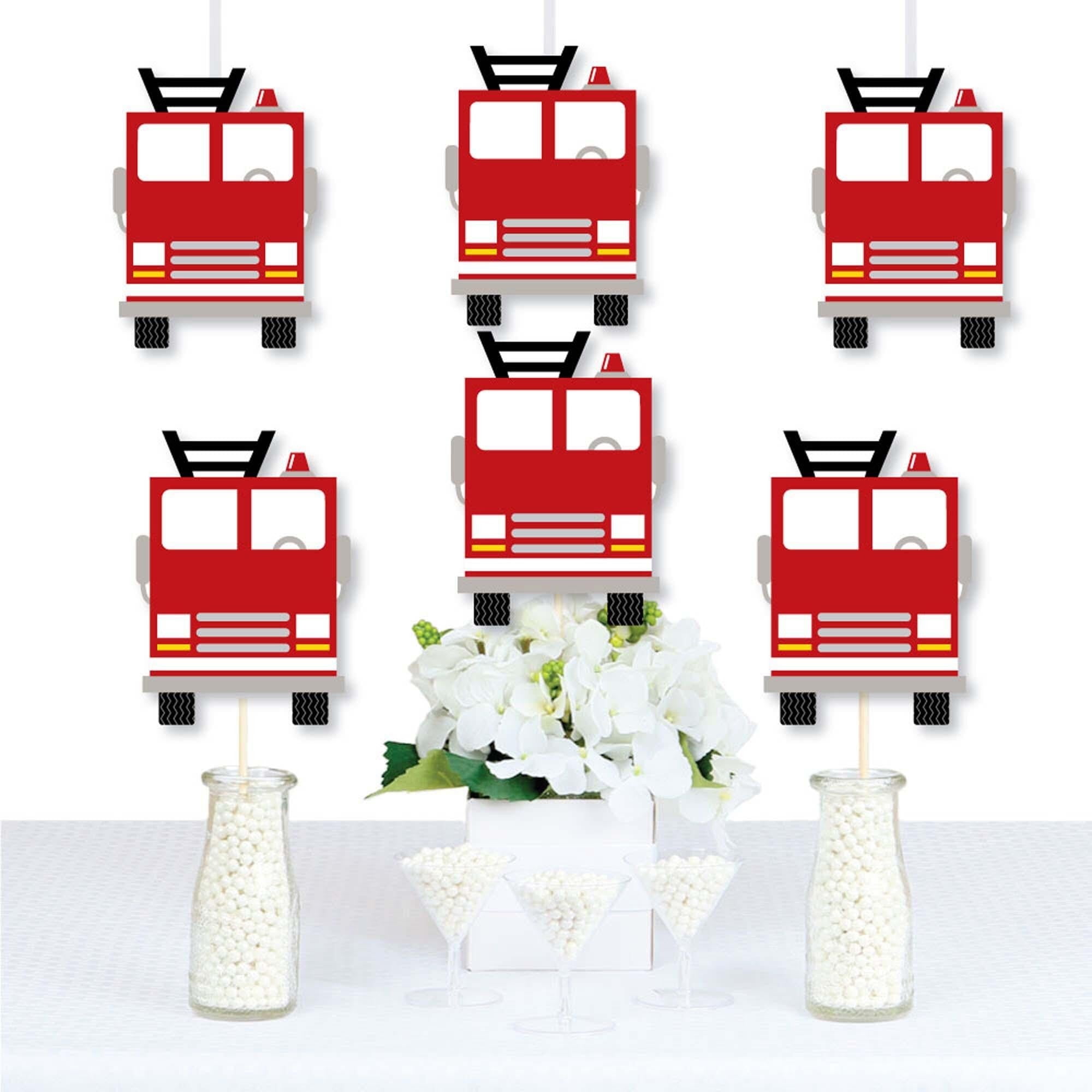 Big Dot of Happiness Fired Up Fire Truck - Decorations DIY Firefighter ...