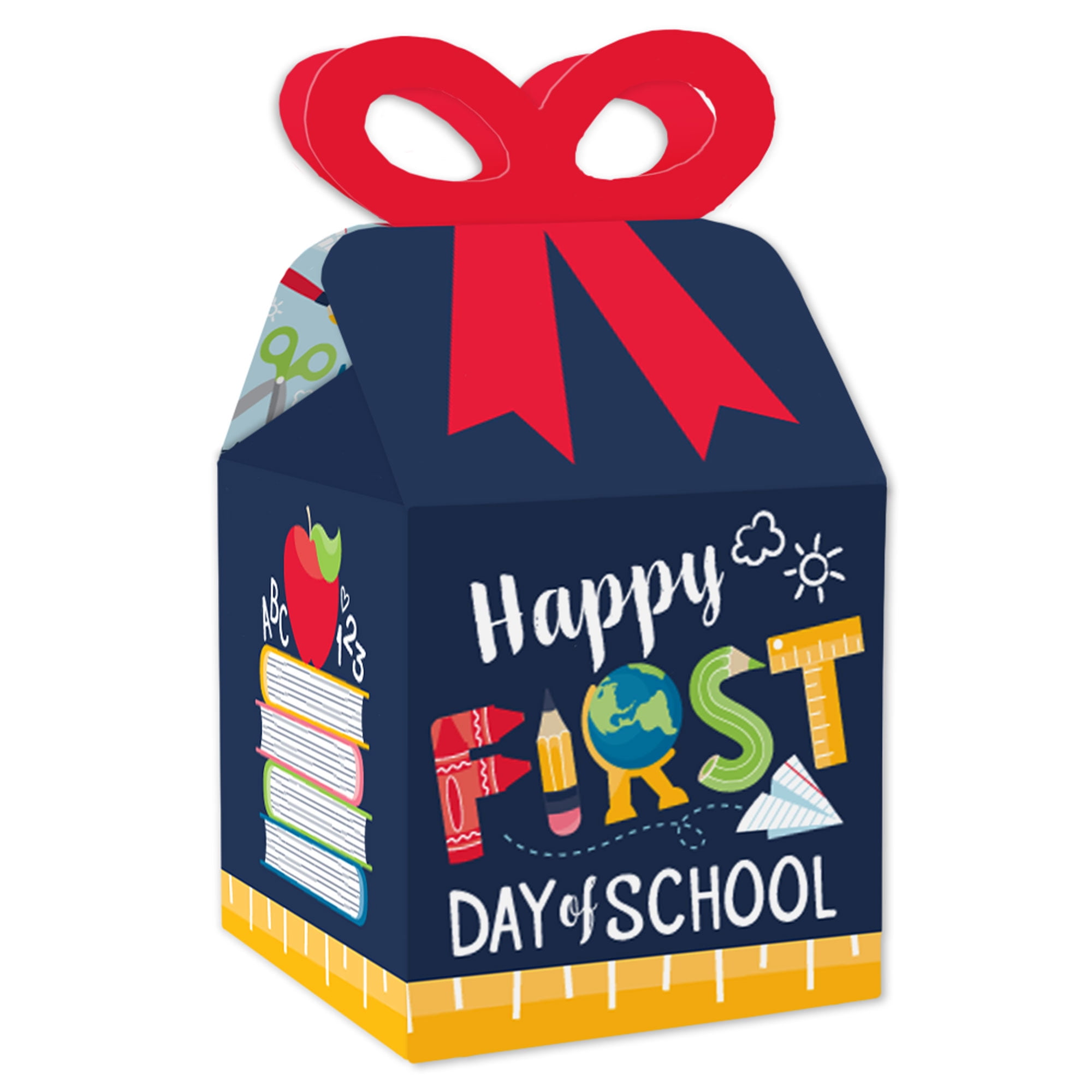Big Dot of Happiness First Day of School - Square Favor Gift Boxes ...
