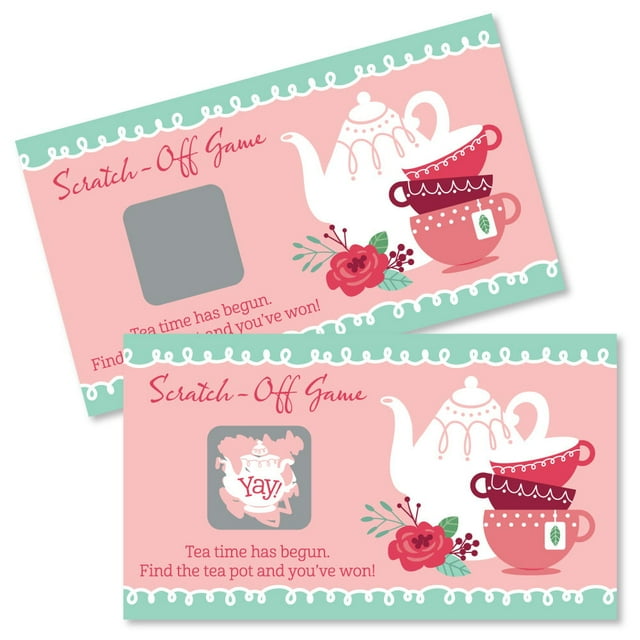 Big Dot of Happiness Floral Let's Par-Tea - Garden Tea Party Game ...