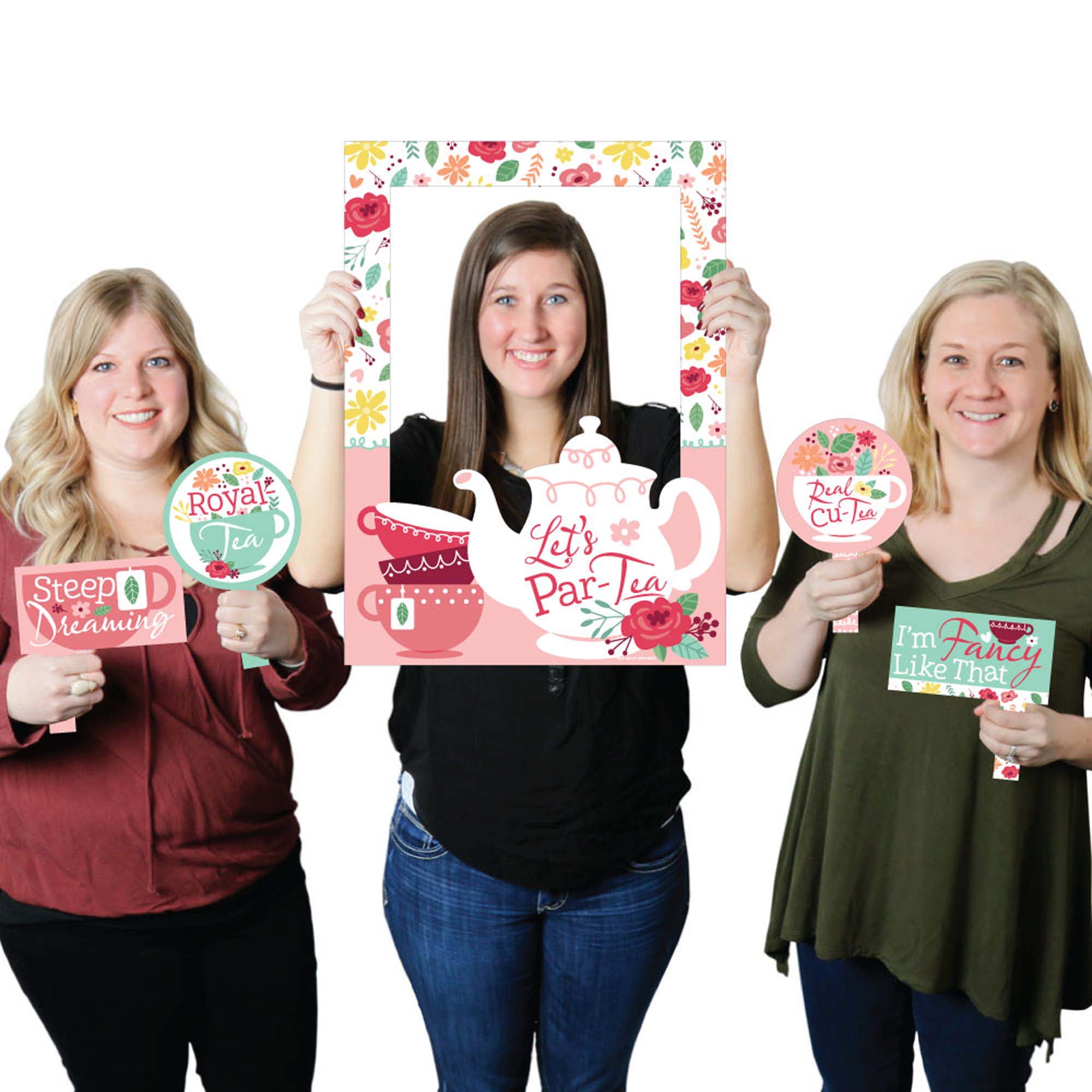 Big Dot of Happiness Floral Let's Par-Tea - Garden Tea Party Selfie ...