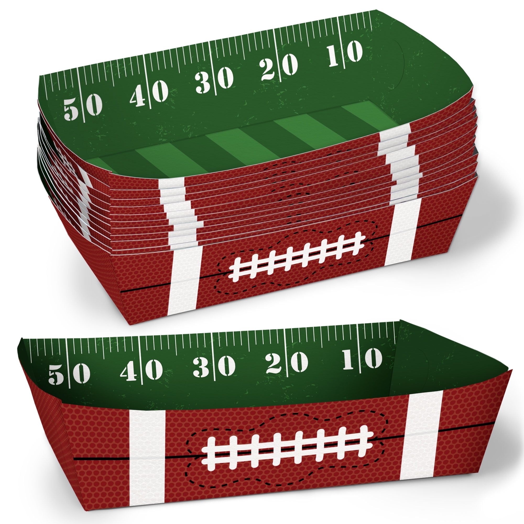 Big Dot of Happiness Football Party Paper Food Trays, Disposable Double ...