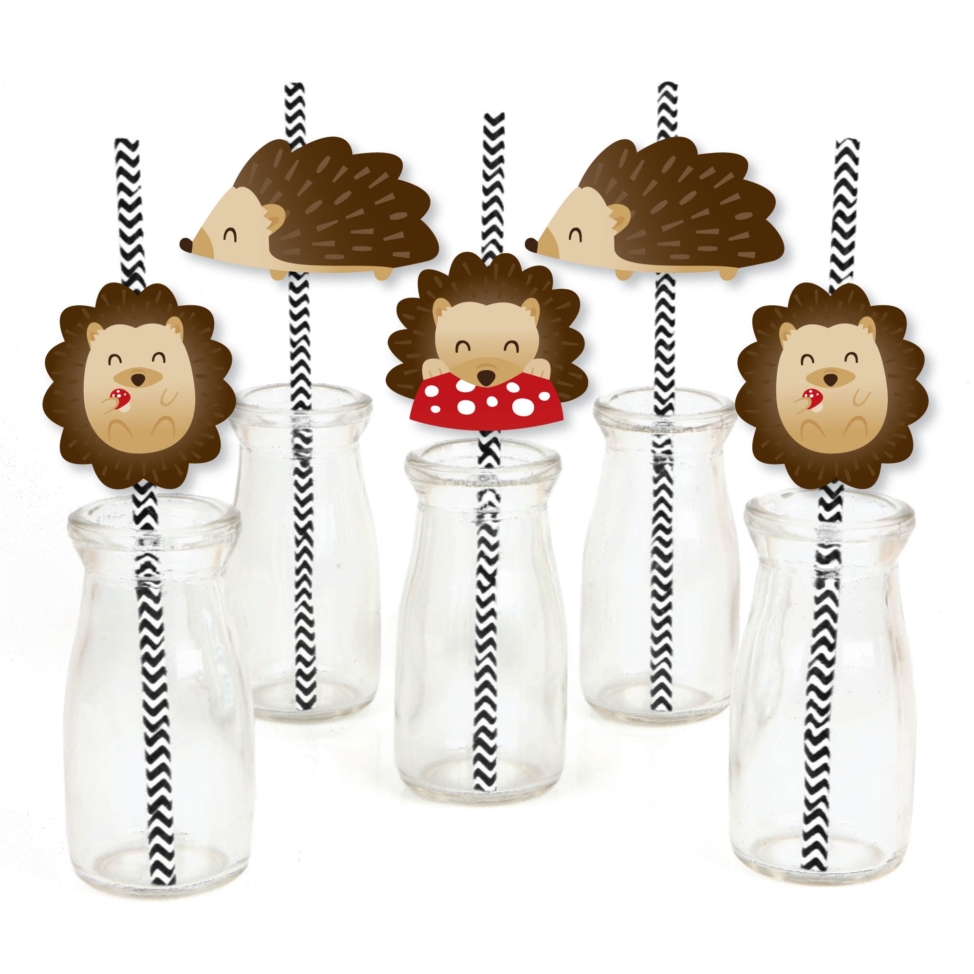 Big Dot of Happiness Forest Hedgehogs - Paper Straw Decor - Woodland ...