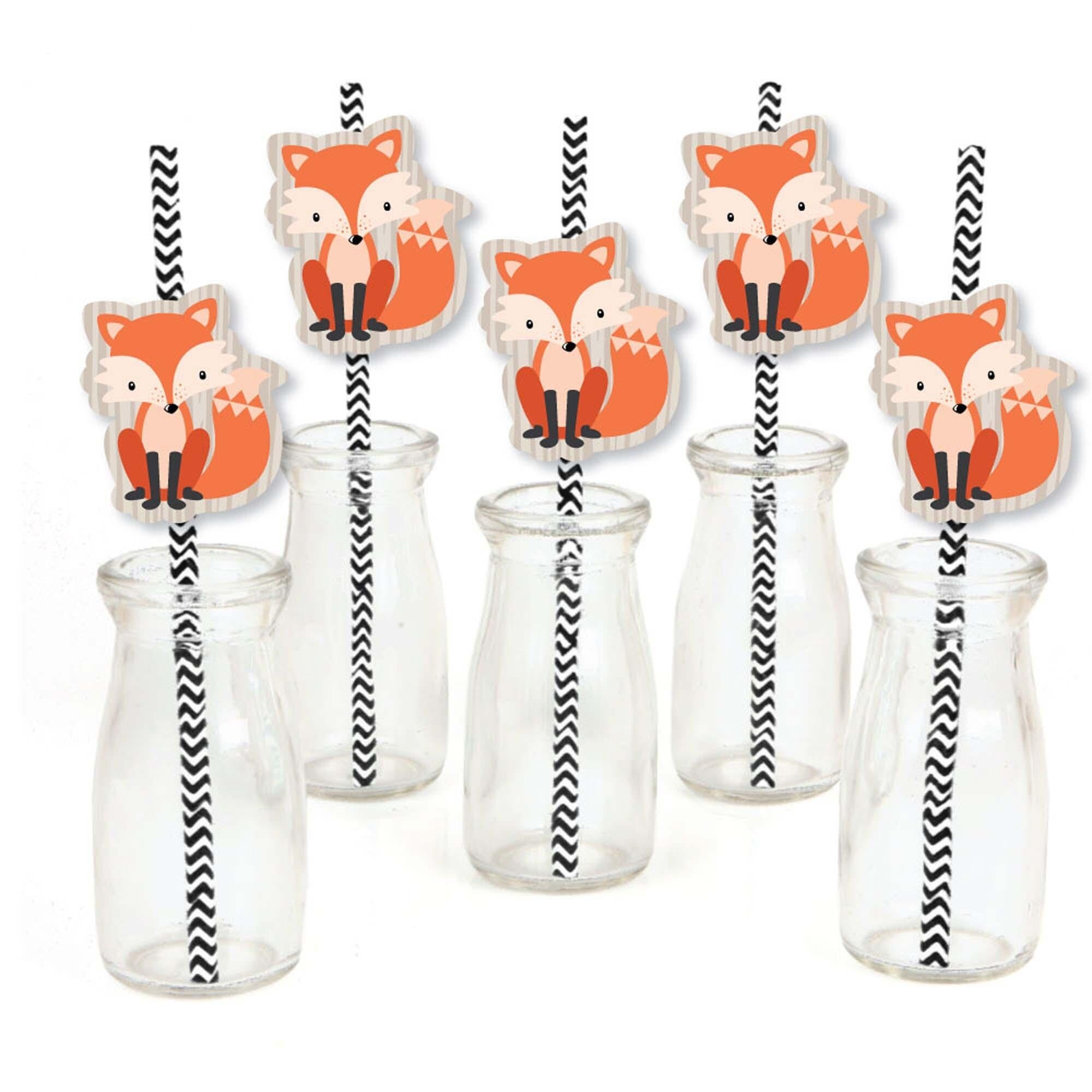 Big Dot of Happiness Fox - Paper Straw Decor - Baby Shower or Birthday ...
