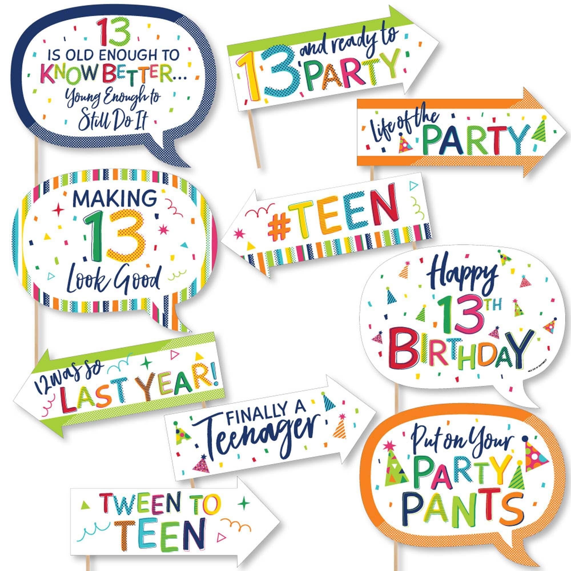 Big Dot of Happiness Funny 13th Birthday - Cheerful Happy Birthday ...