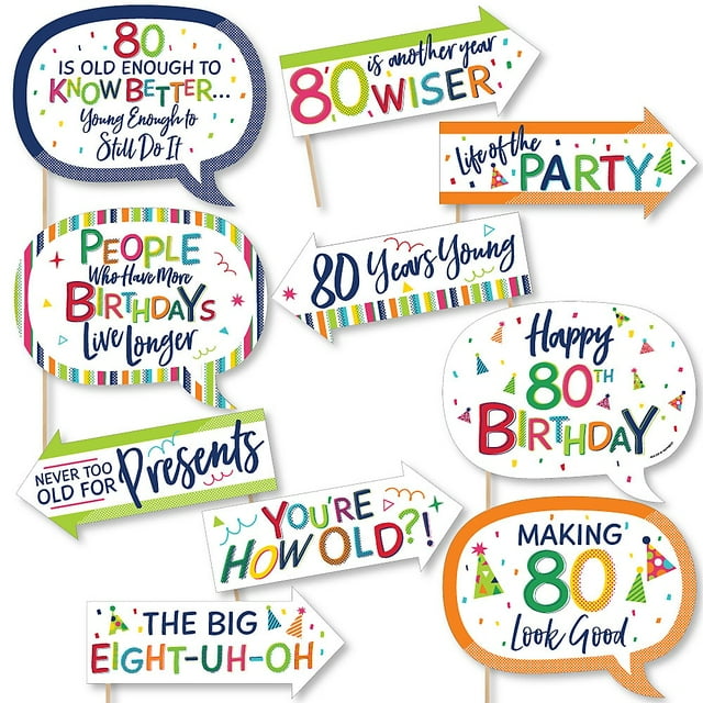 Big Dot of Happiness Funny 80th Birthday - Cheerful Happy Birthday ...
