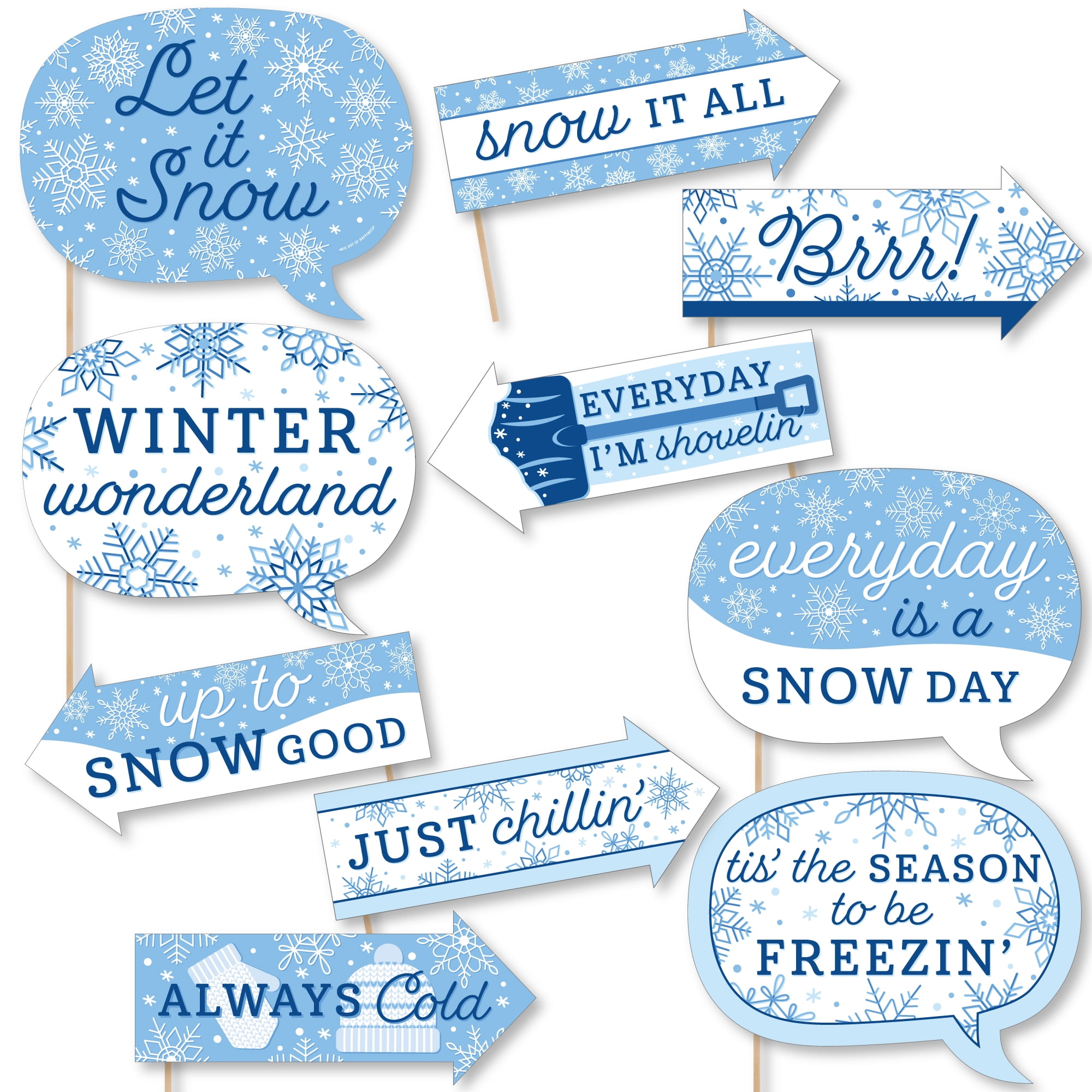 Big Dot of Happiness Funny Blue Snowflakes - Winter Holiday Party Photo ...