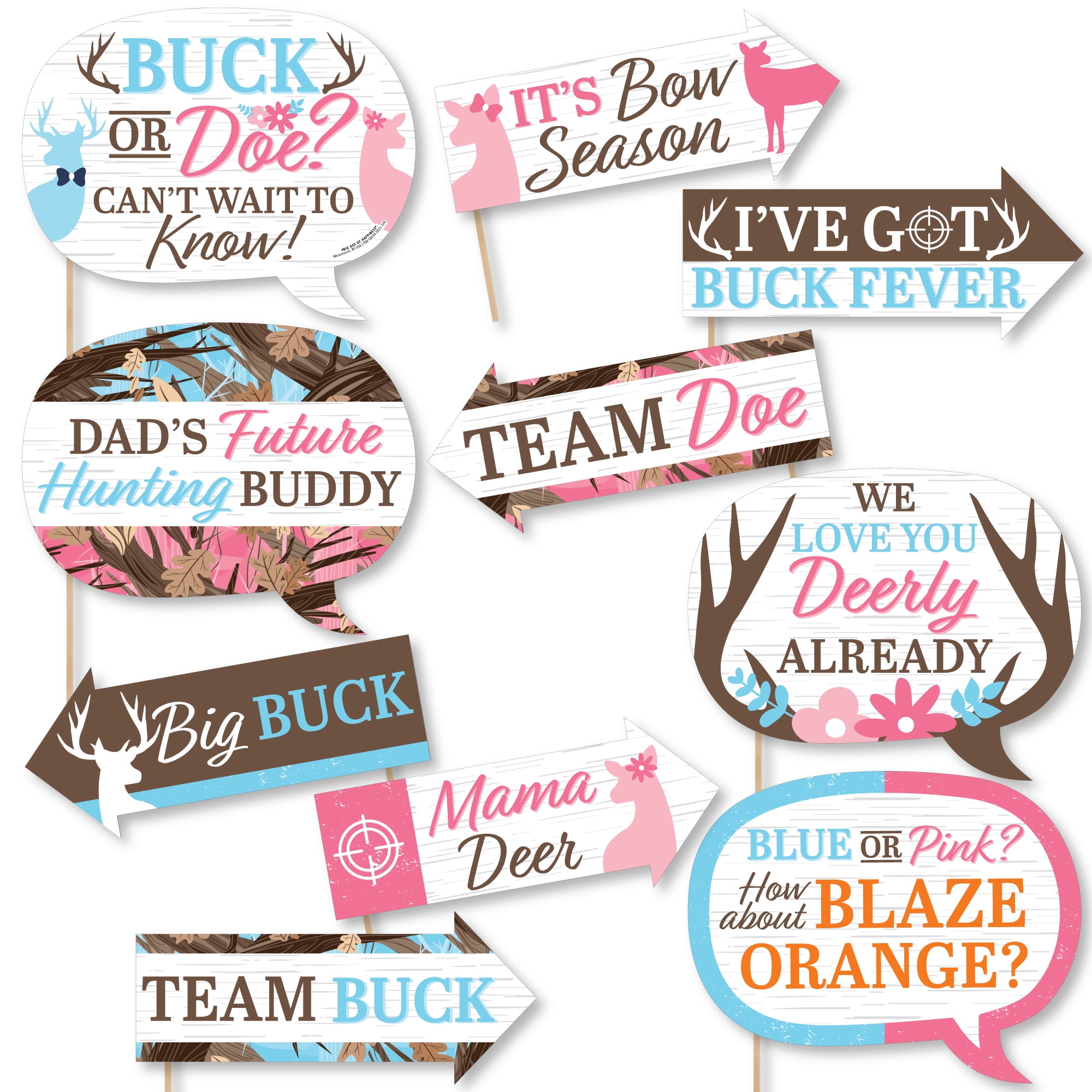 Big Dot of Happiness Funny Buck or Doe - Hunting Gender Reveal Party ...