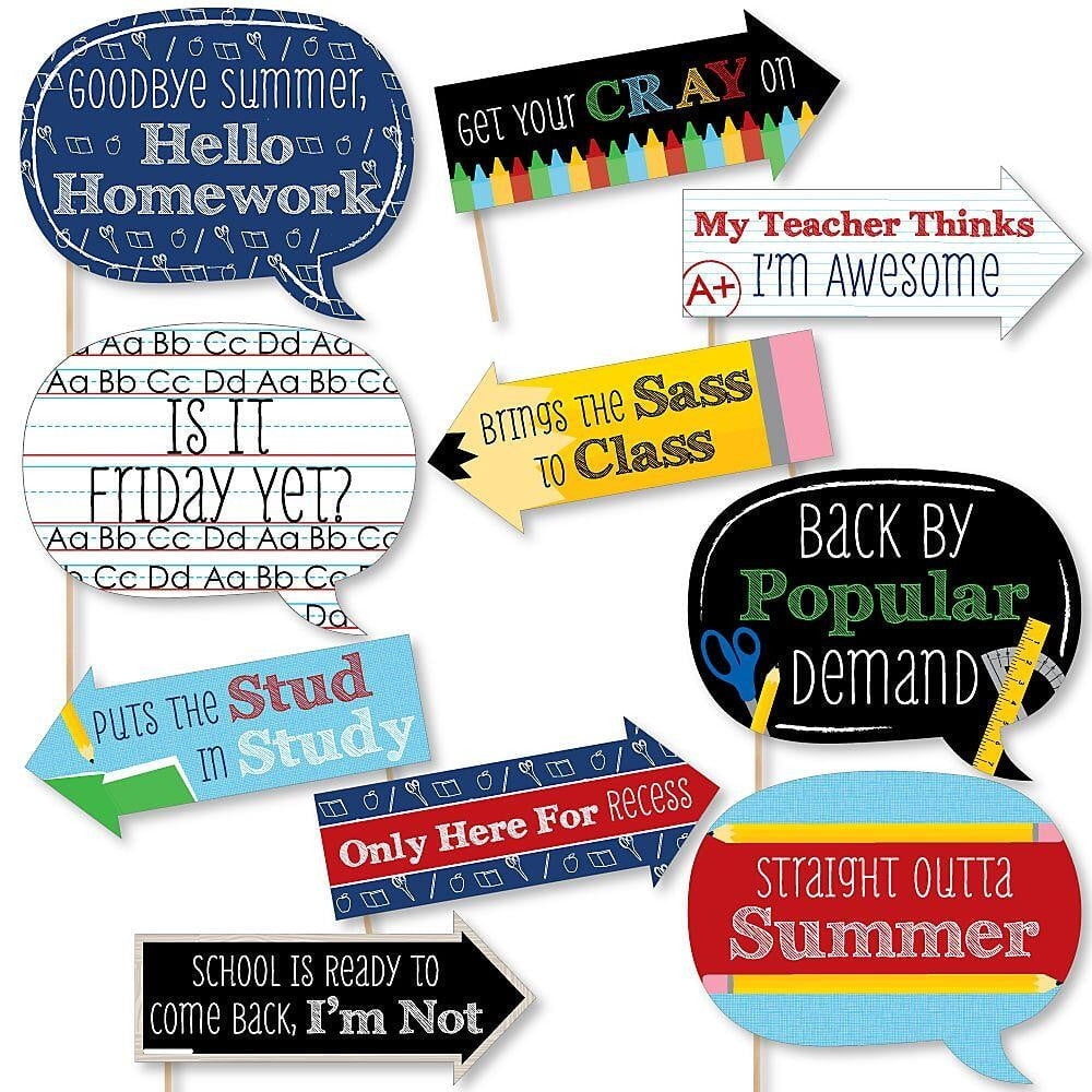 Big Dot of Happiness Funny Classic Back to School - First Day of School ...