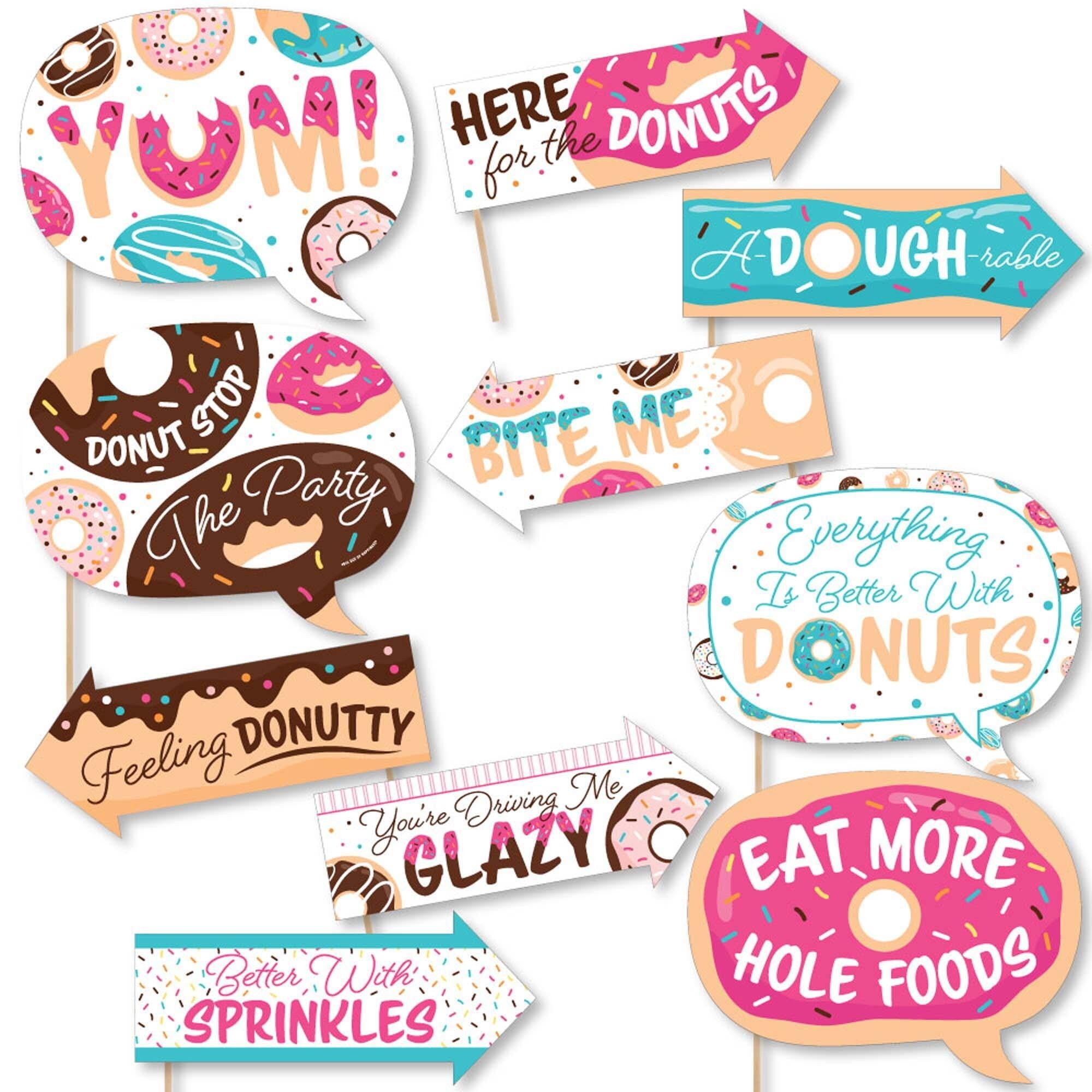 Big Dot of Happiness Funny Donut Worry, Let's Party - Doughnut Party ...