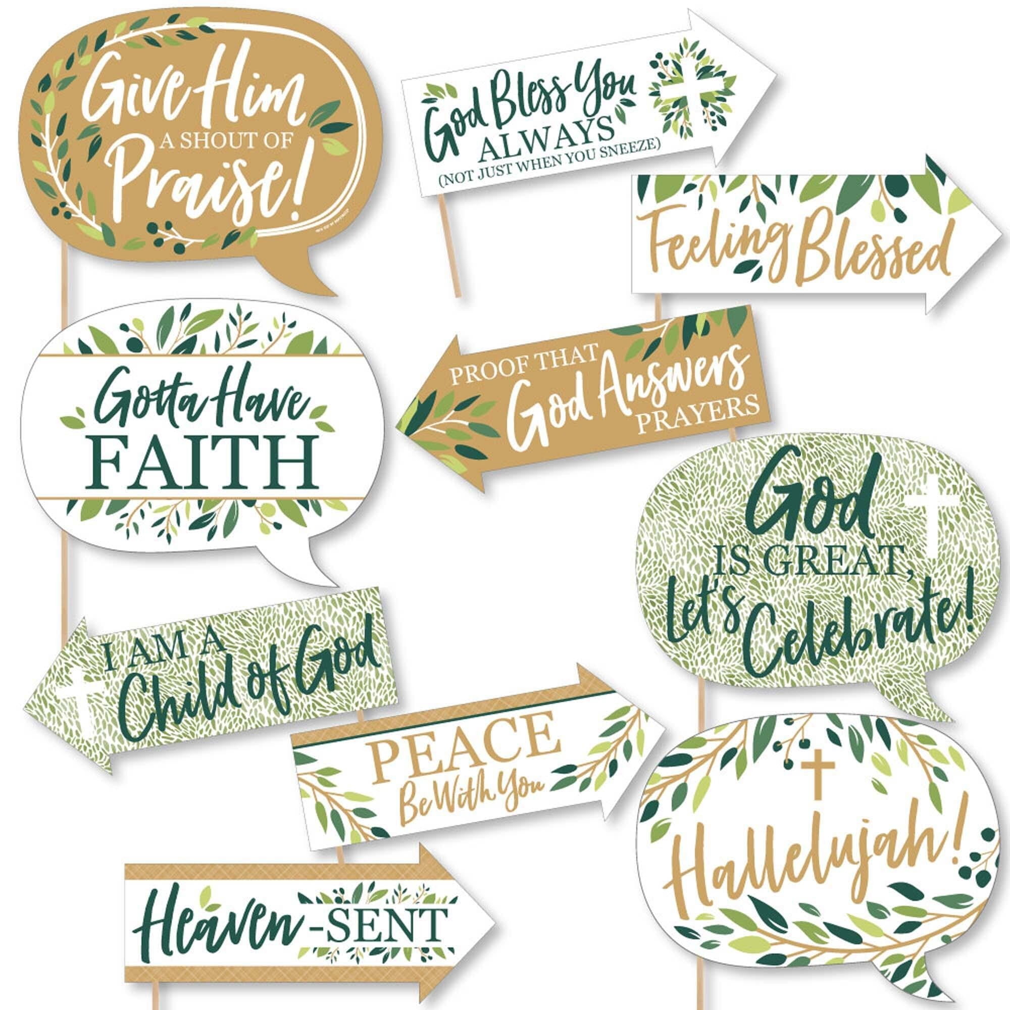 Big Dot of Happiness Funny Elegant Cross - Religious Party Photo Booth ...