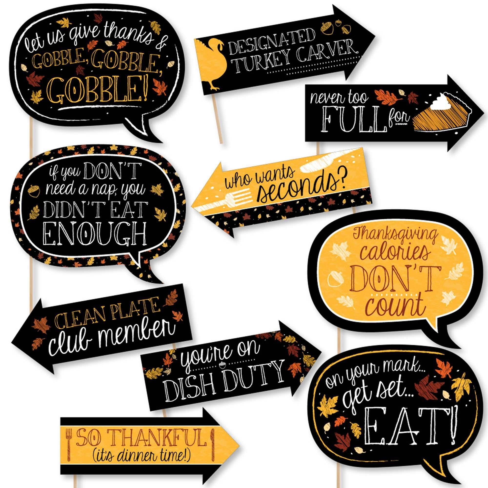 Big Dot of Happiness Funny Give Thanks - Thanksgiving Party Photo Booth ...