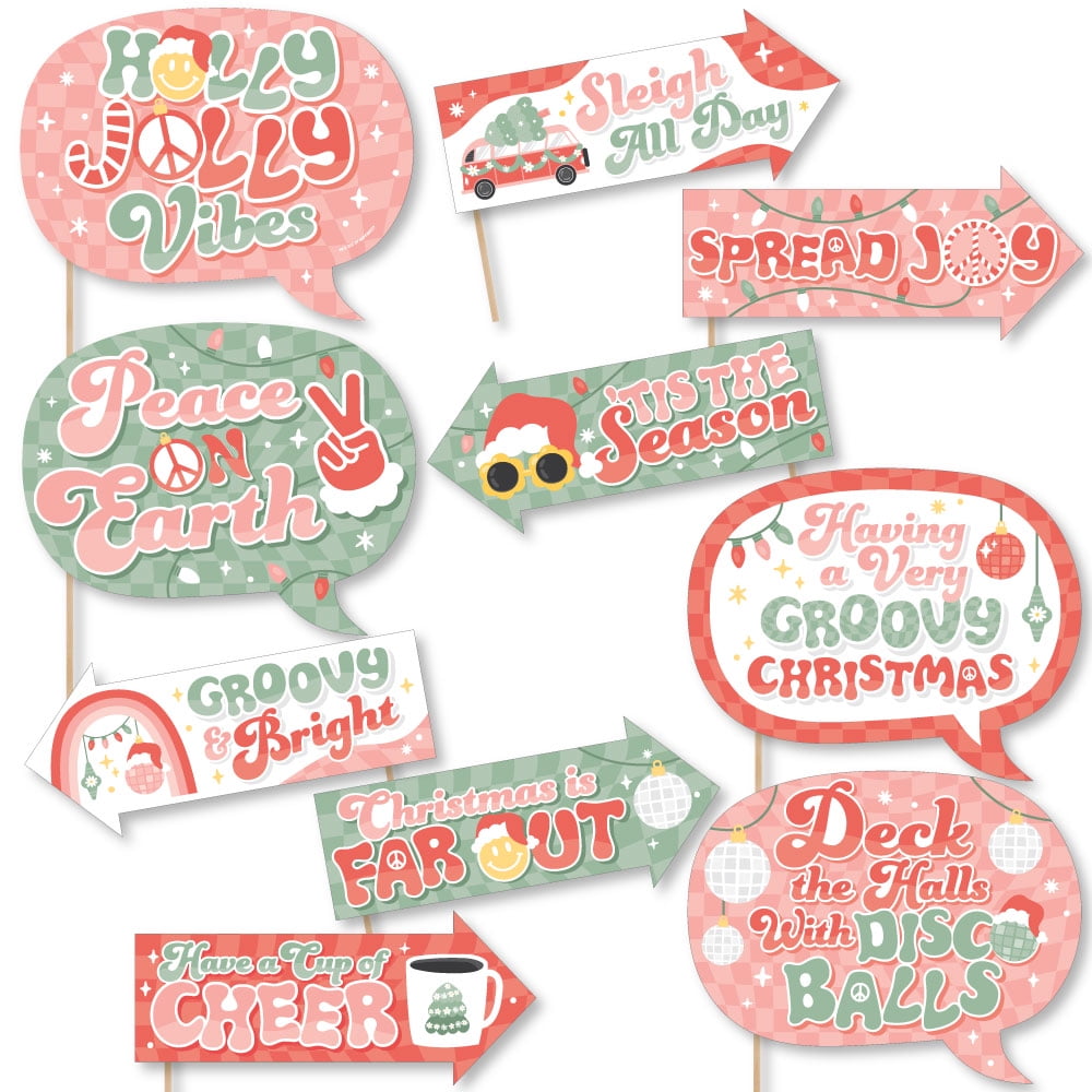 Big Dot of Happiness Funny Groovy Christmas - Pastel Holiday Party ...