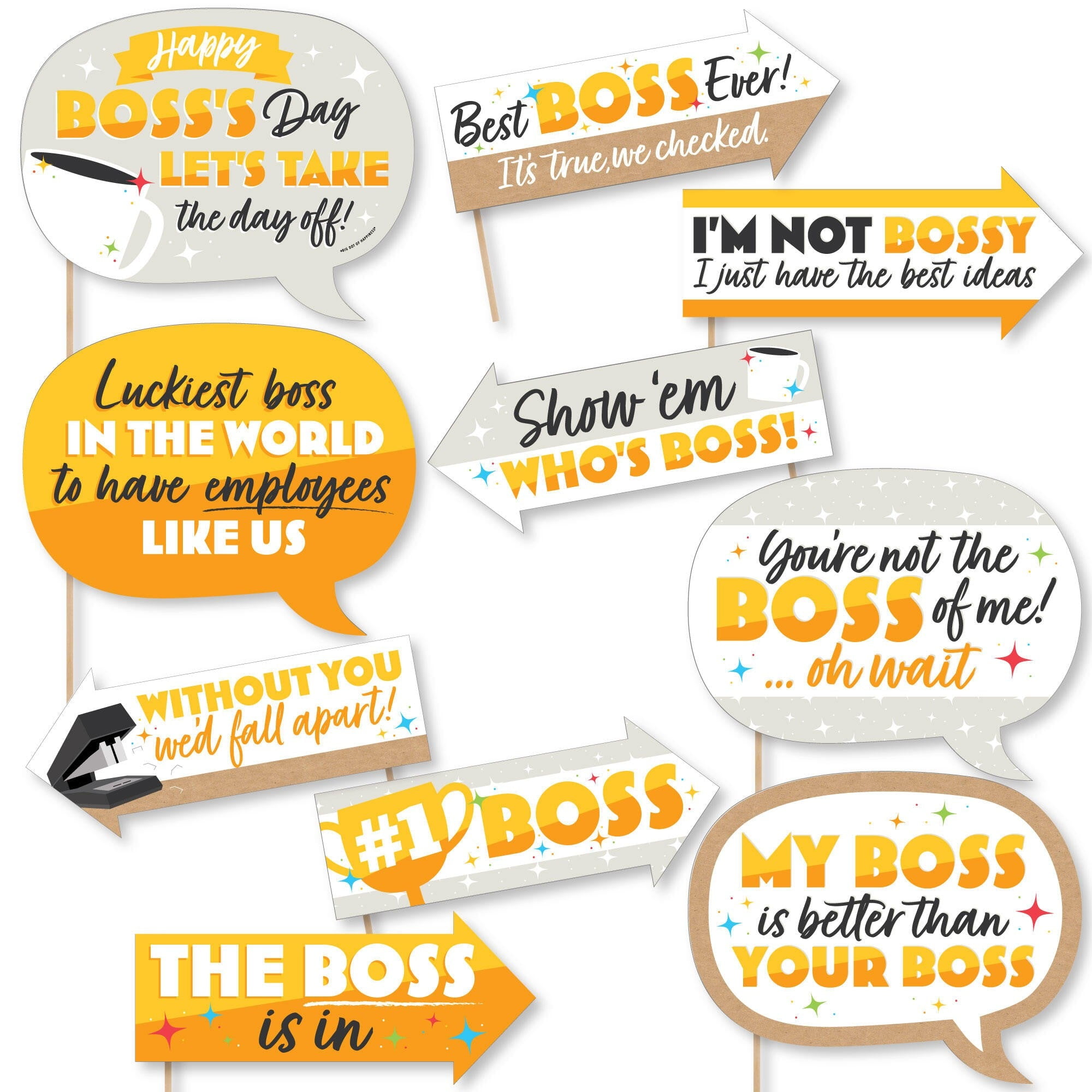 Big Dot of Happiness Funny Happy Boss's Day - Best Boss Ever Photo ...