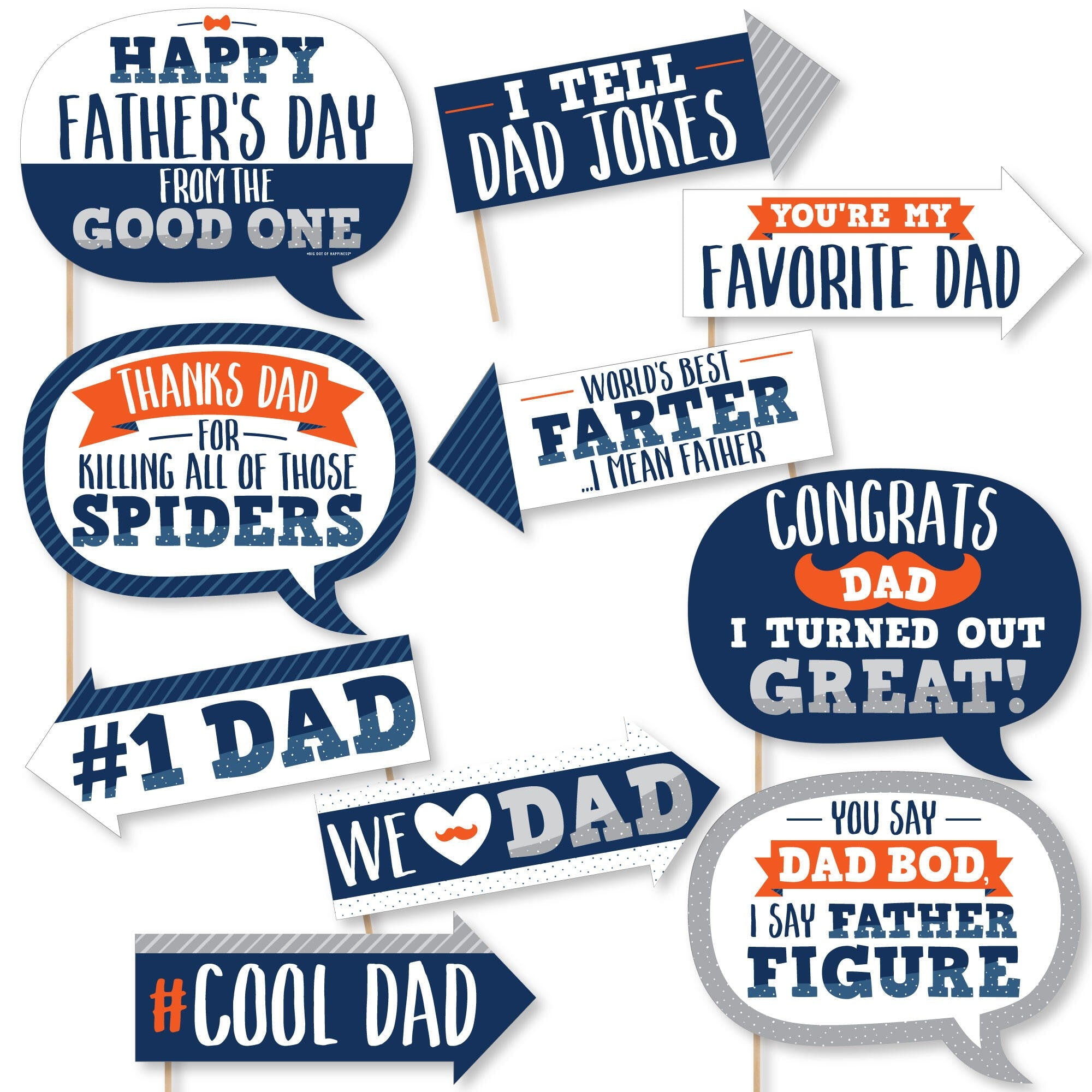 Big Dot of Happiness Funny Happy Father's Day - We Love Dad Party Photo ...