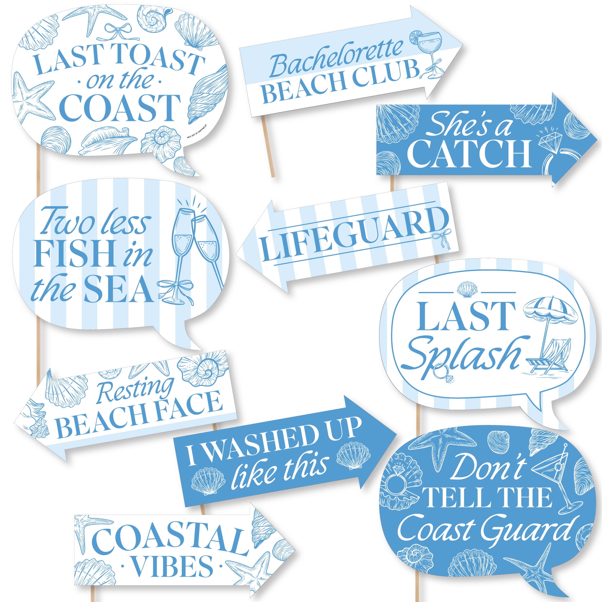 Big Dot of Happiness Funny Last Toast on the Coast Photo Props, Coastal ...