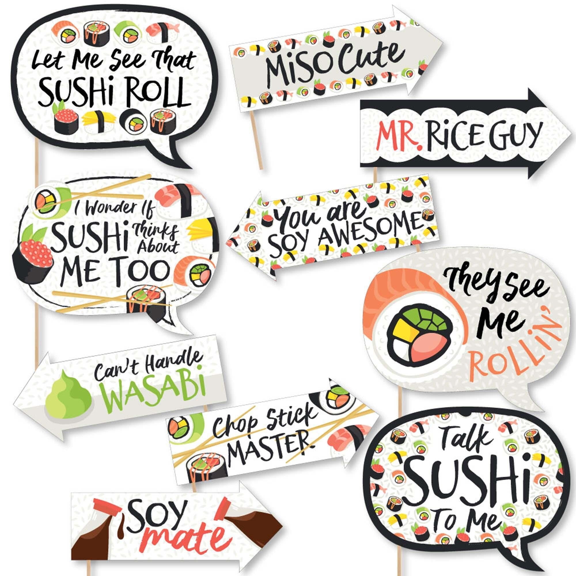 Big Dot of Happiness Funny Let's Roll - Sushi - Japanese Party Photo ...