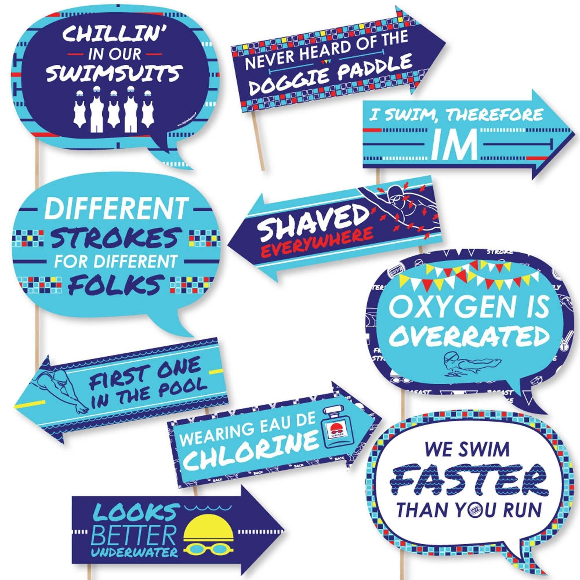 Big Dot of Happiness Funny Making Waves - Swim Team - Swimming Party or ...