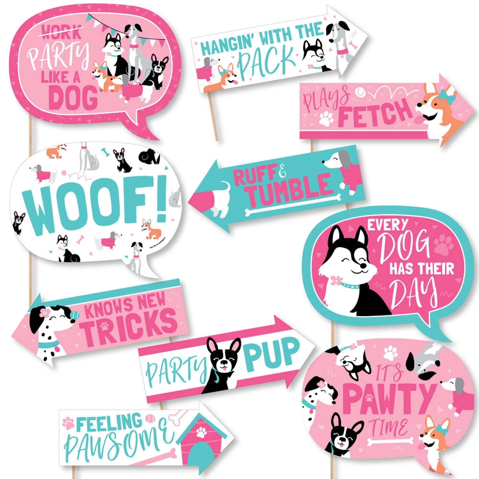 Big Dot of Happiness Funny Pawty Like a Puppy Girl - Pink Dog Baby ...