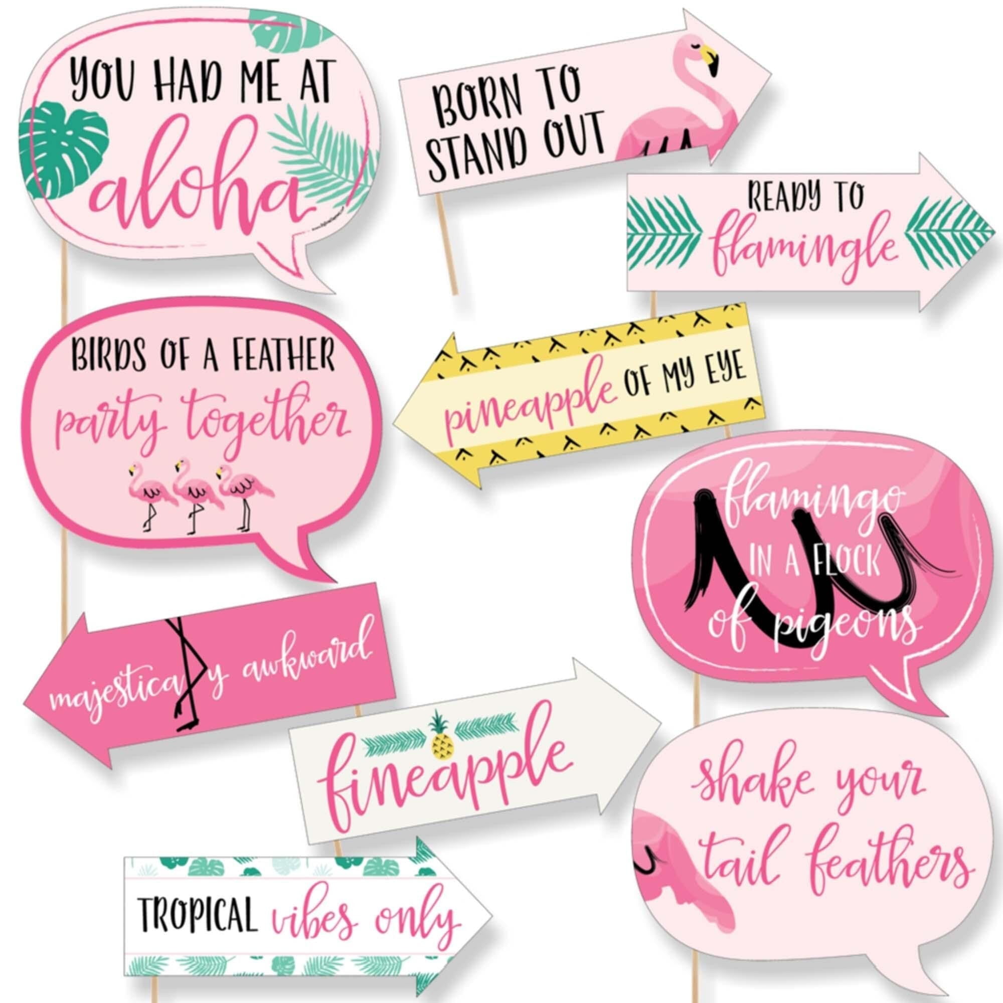 Big Dot of Happiness Funny Pink Flamingo - Party Like a Pineapple ...
