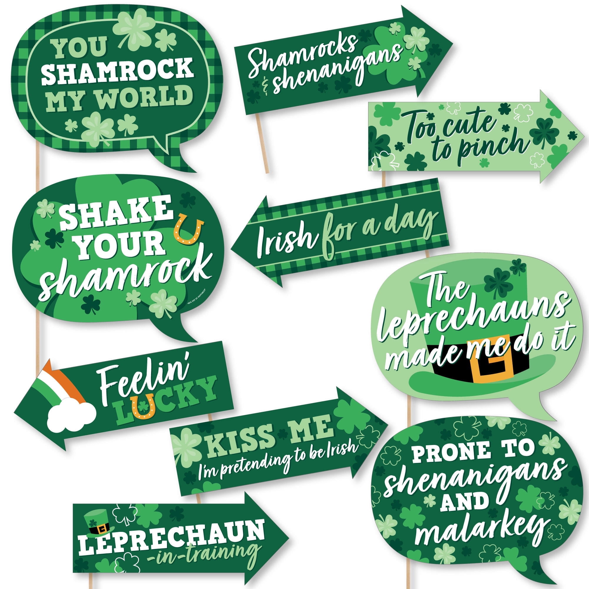 Big Dot of Happiness Funny Shamrock St. Patrick's Day - Saint Paddy's ...