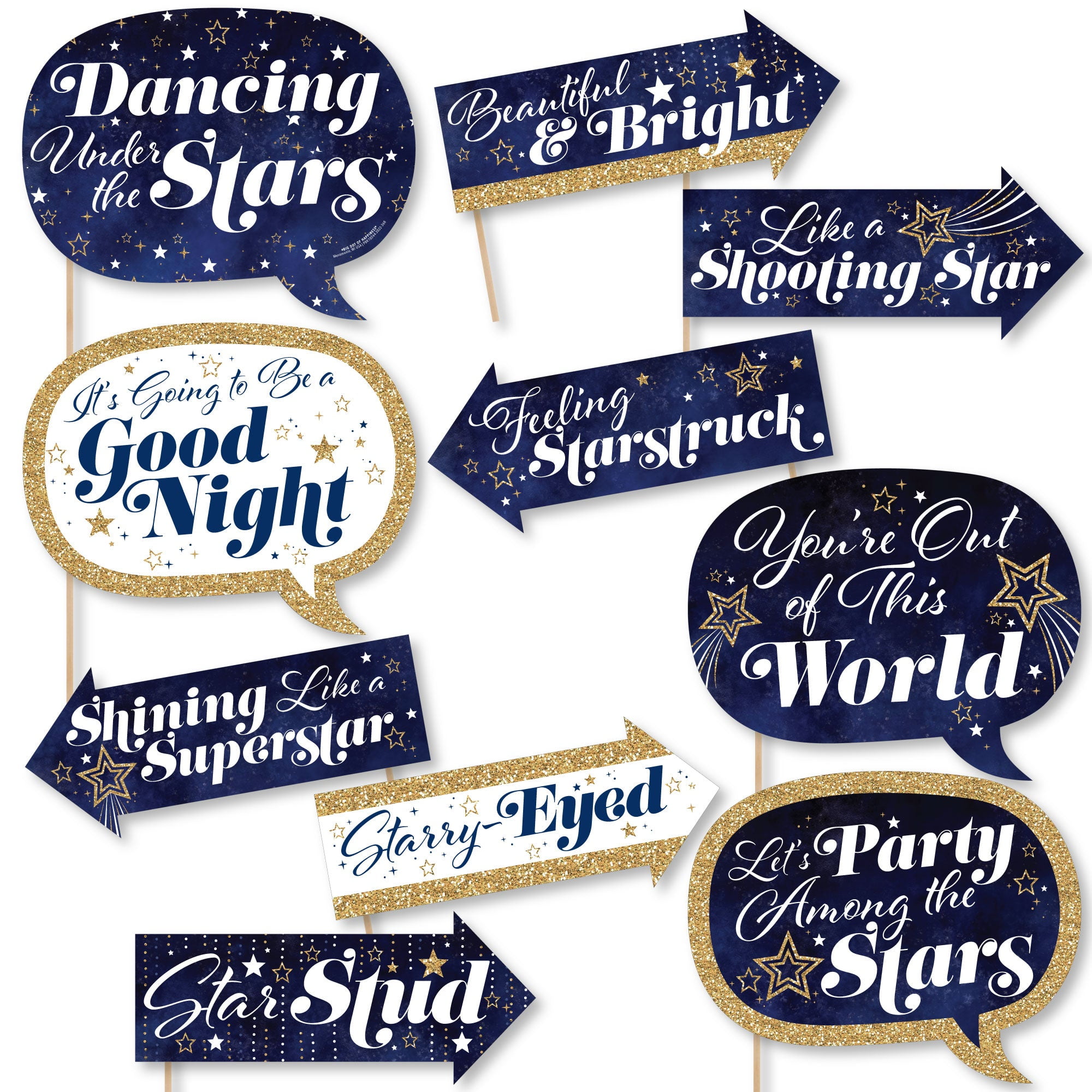 Big Dot of Happiness Funny Starry Skies - Gold Celestial Party Photo ...