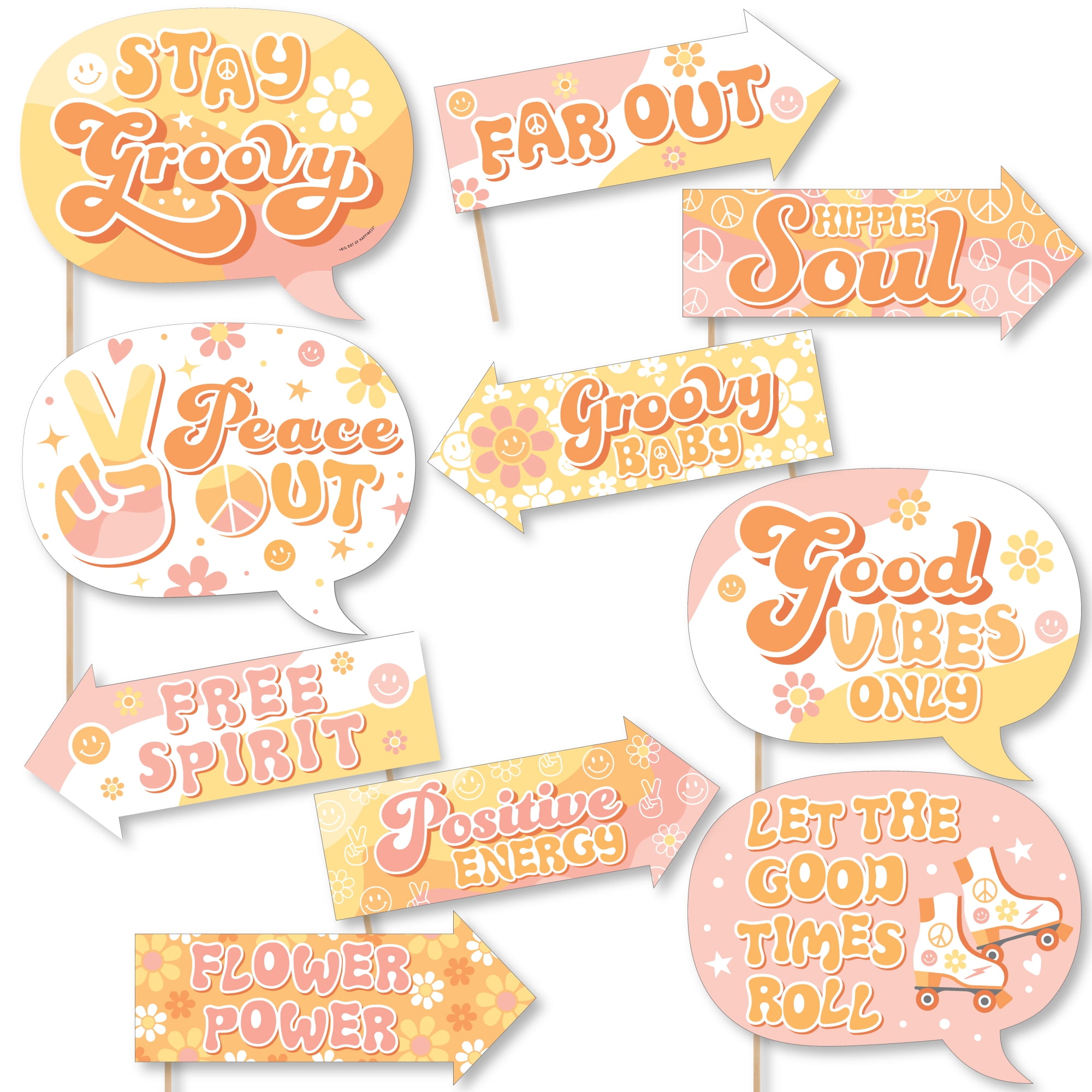 Big Dot of Happiness Funny Stay Groovy - Boho Hippie Party Photo Booth ...