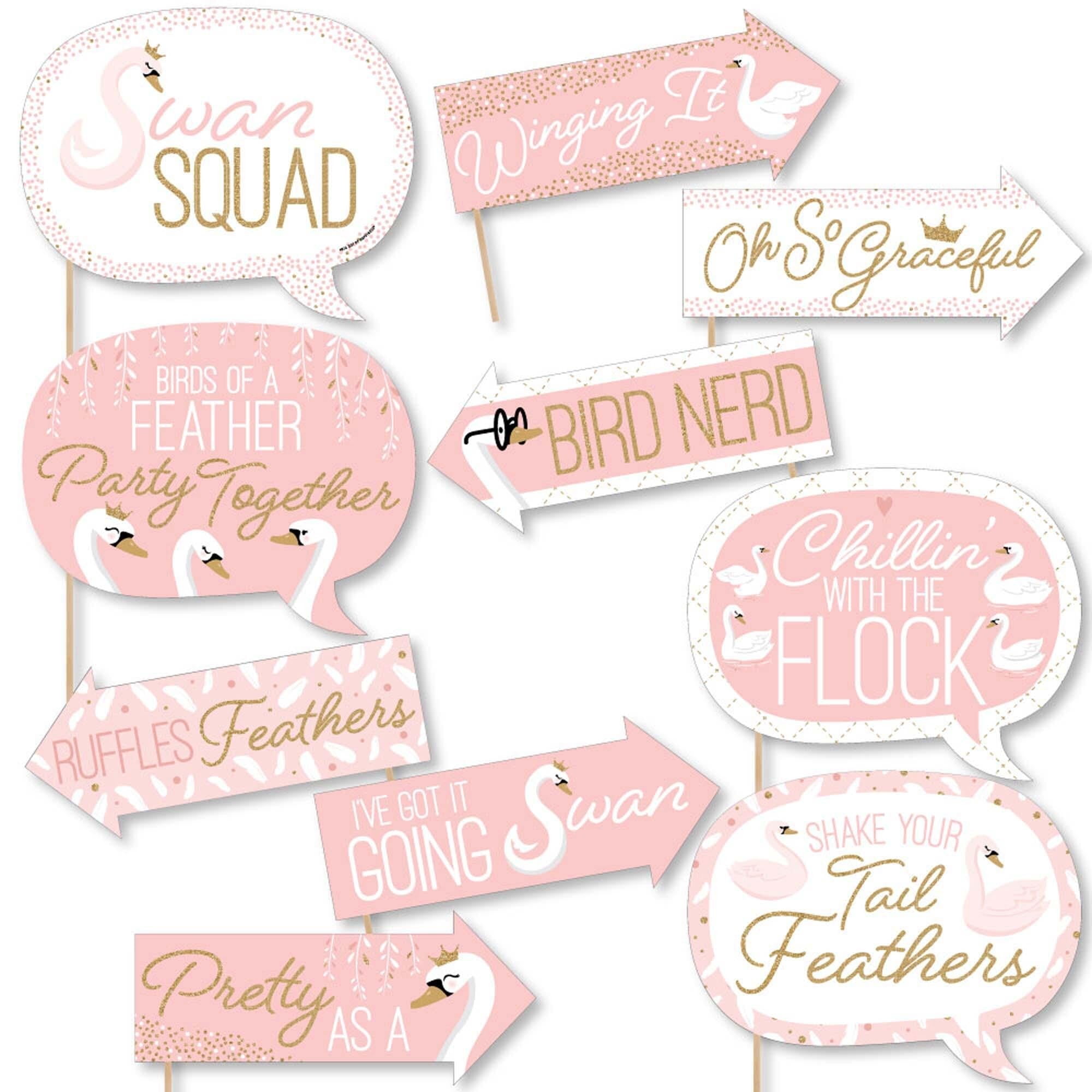 Big Dot of Happiness Funny Swan Soiree - White Swan Baby Shower or ...